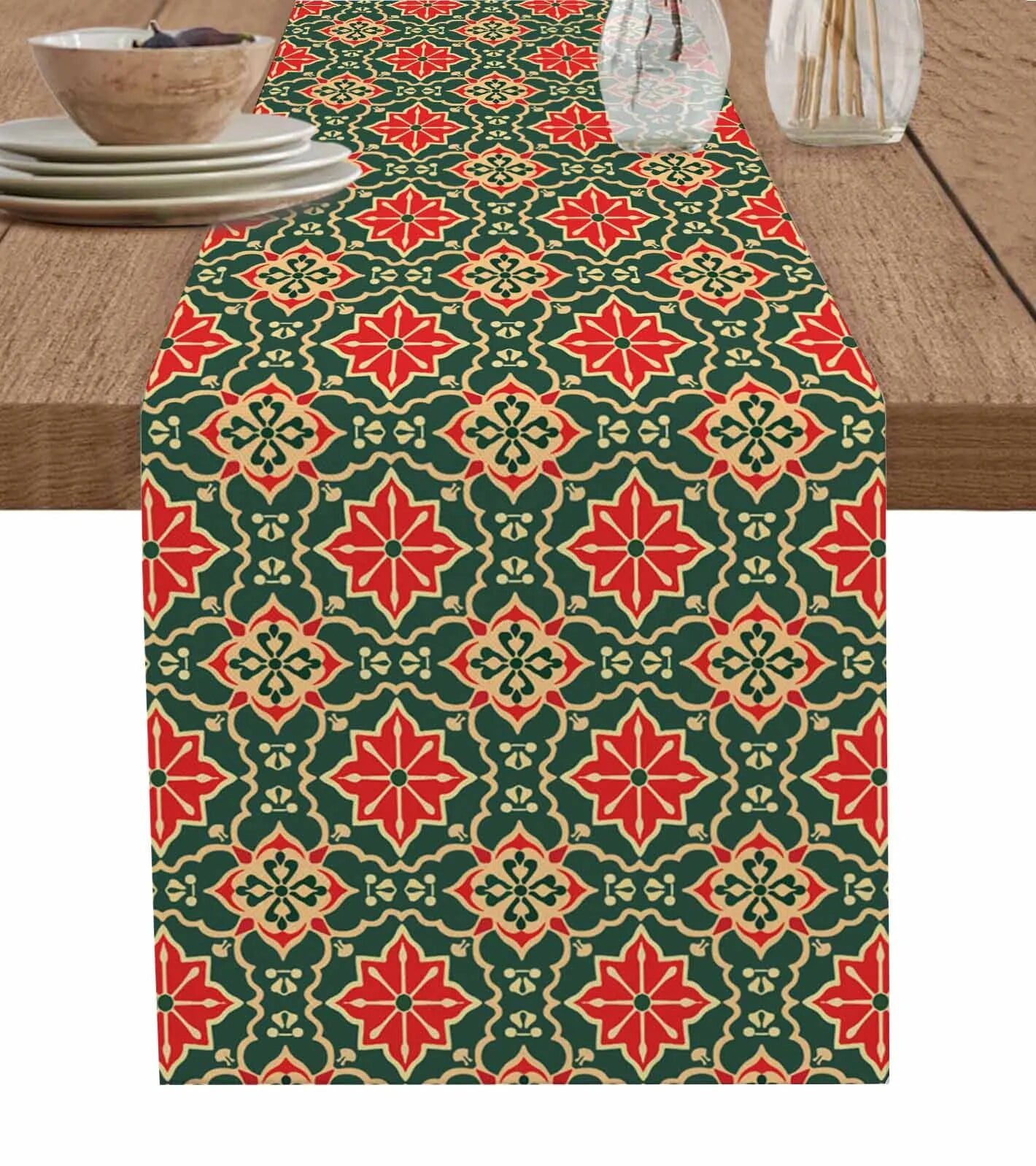 Retro Diamond Pattern Table Runner Wedding Decor Table Runner Home ...