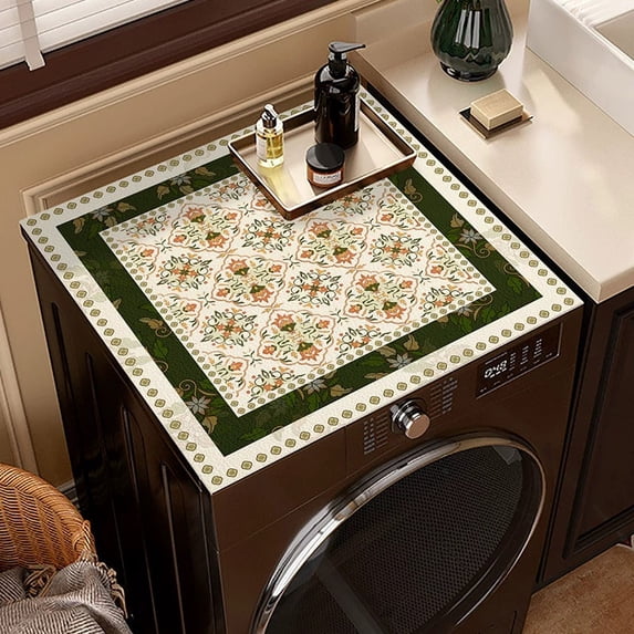 Retro Diatom Mud Absorbent Washing Machine Cover Pad - 50x60cm, Dust ...