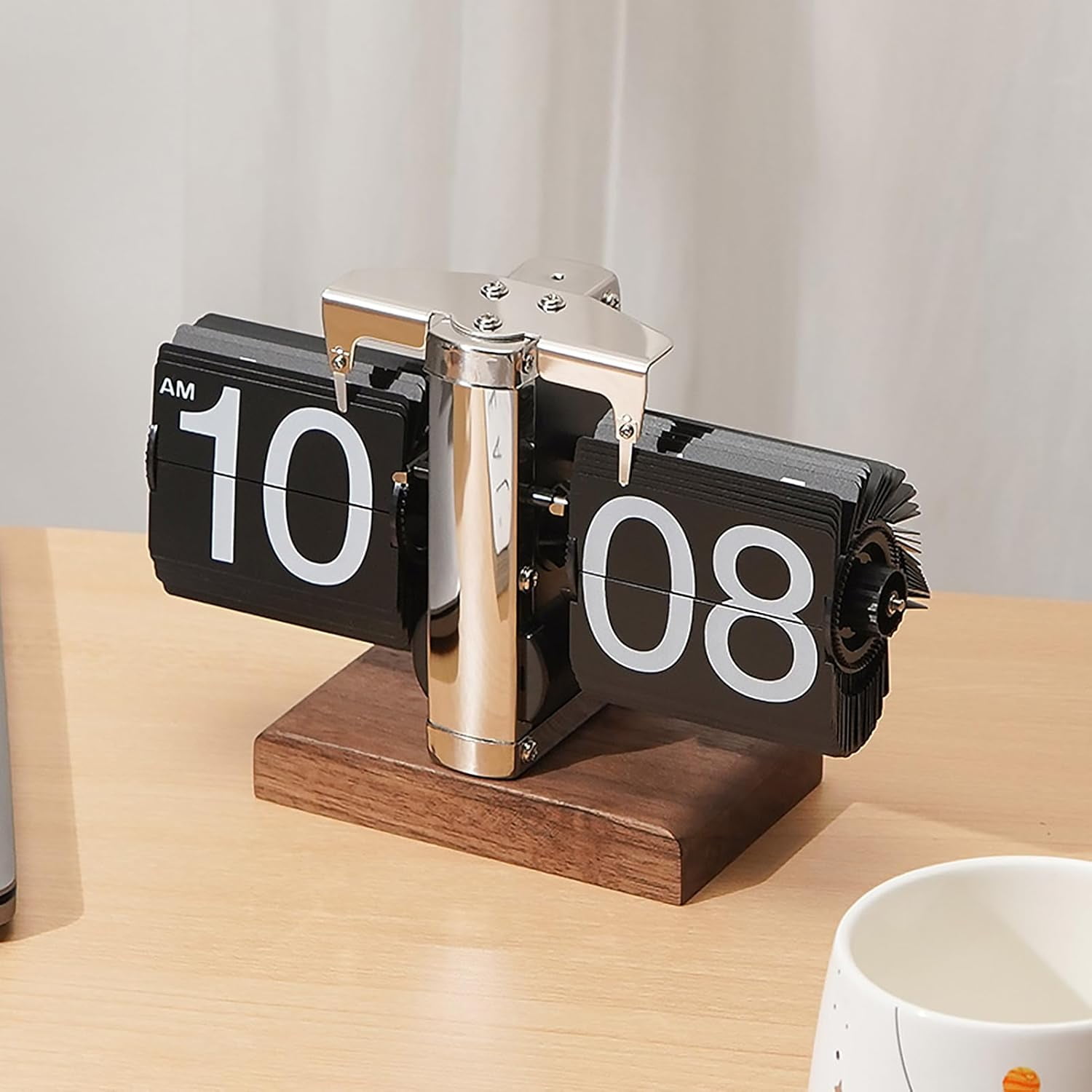 Retro Digital Flip Down Clock, Battery Powered Internal Gear Operated ...