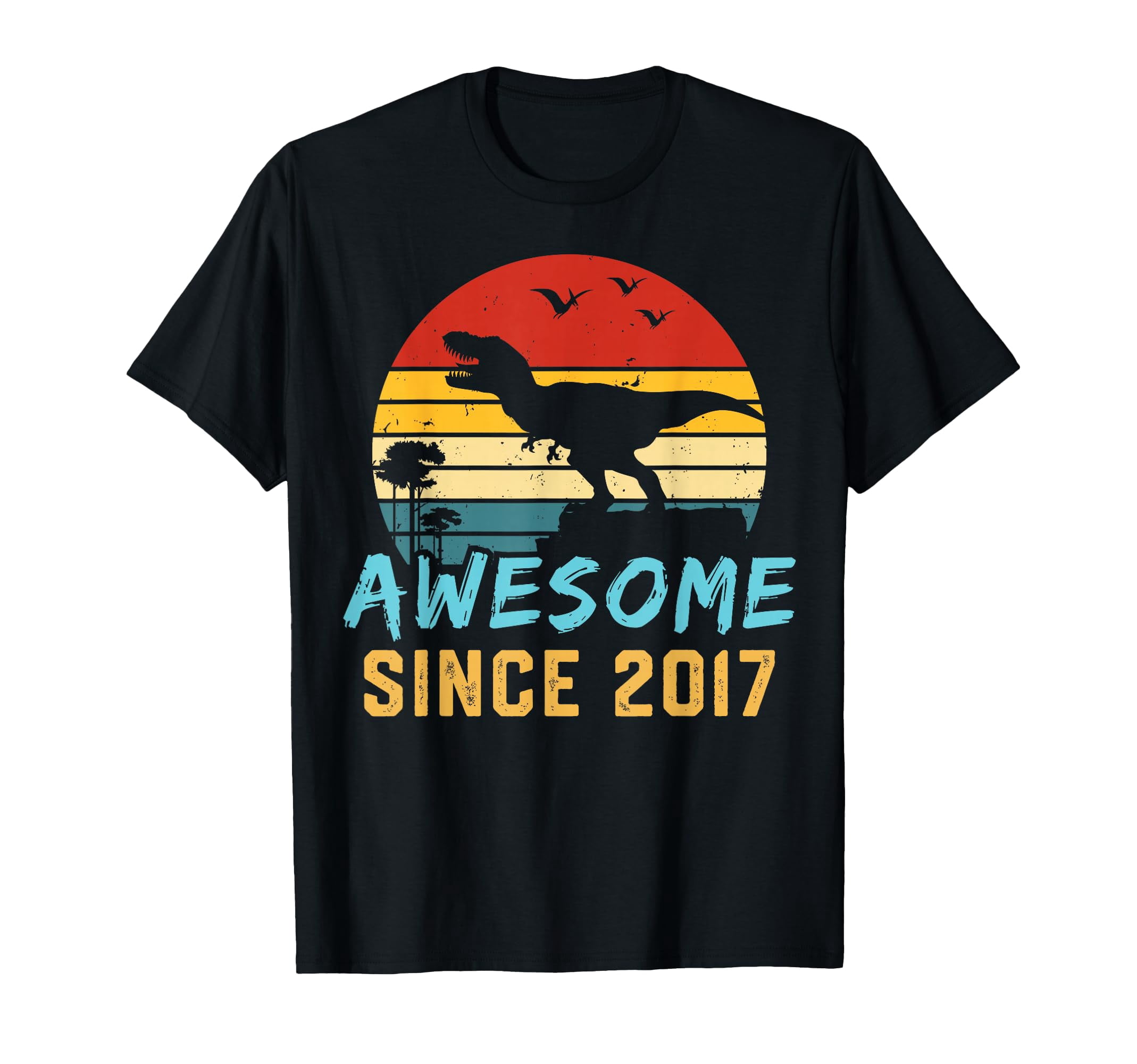 Retro Dinosaur 8th Birthday T-Shirt for Eight Year Olds - Colorful ...
