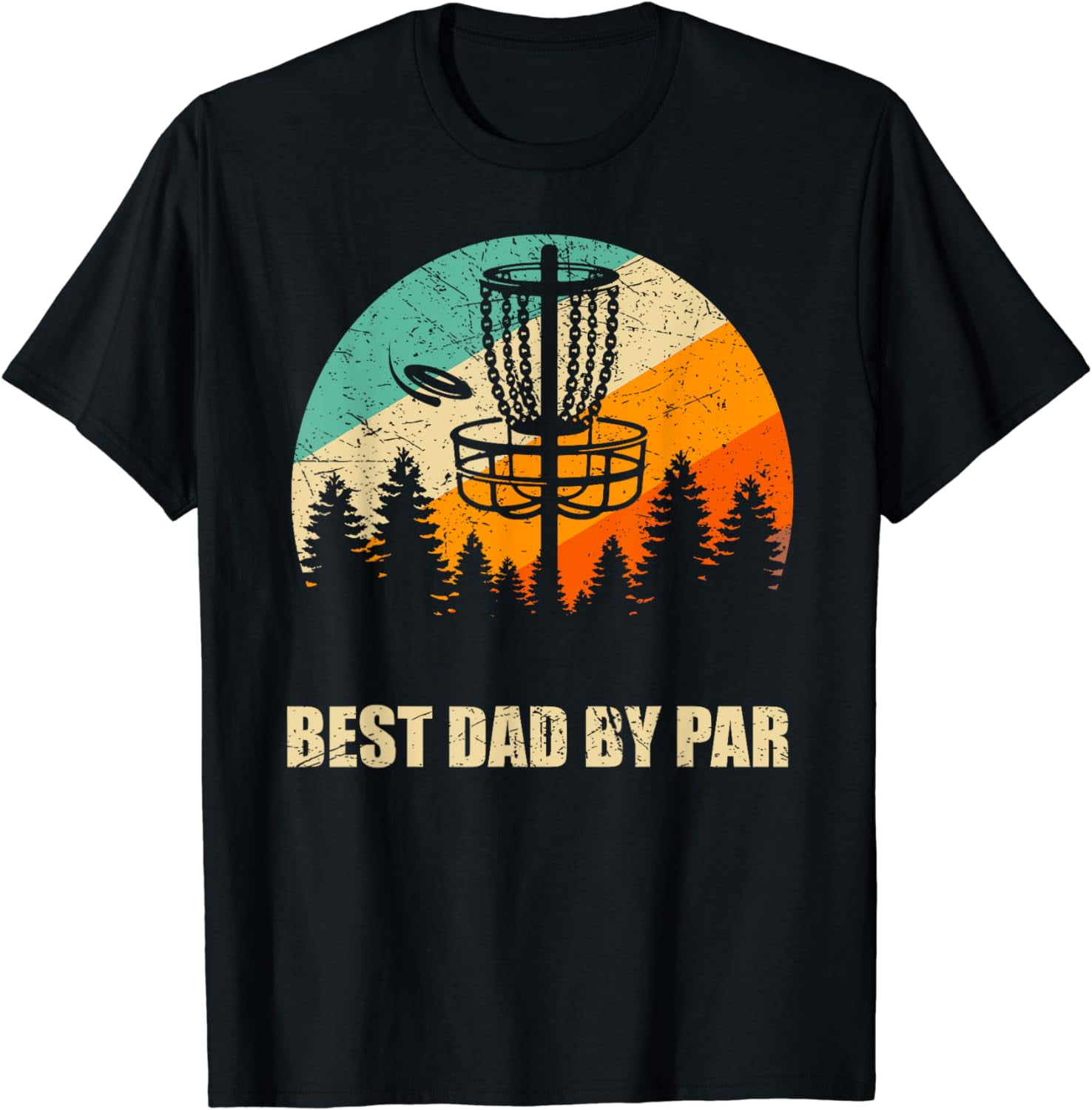 Retro Disc Golf Best Dad Shirt, Sunset Vintage Frisbee Golf T-Shirt ...