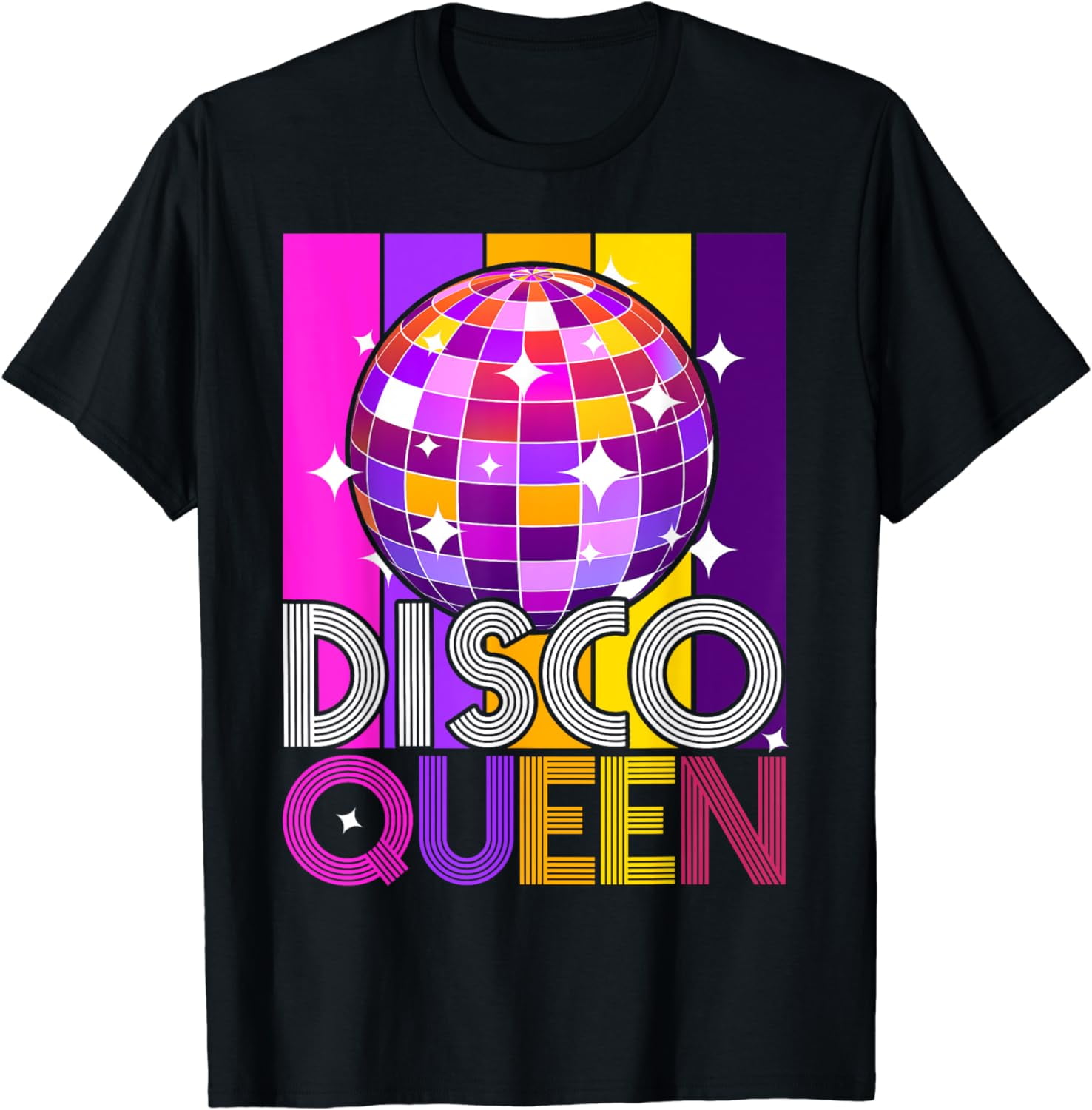 Retro Disco Queen 70s 80s Costume Themed Dancing 1970s Women T-Shirt ...
