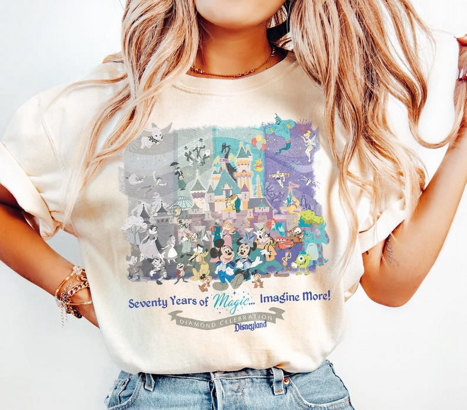 Retro Disney 70th anniversary 1955-2025 Shirt, Vintage Disney 70th ...