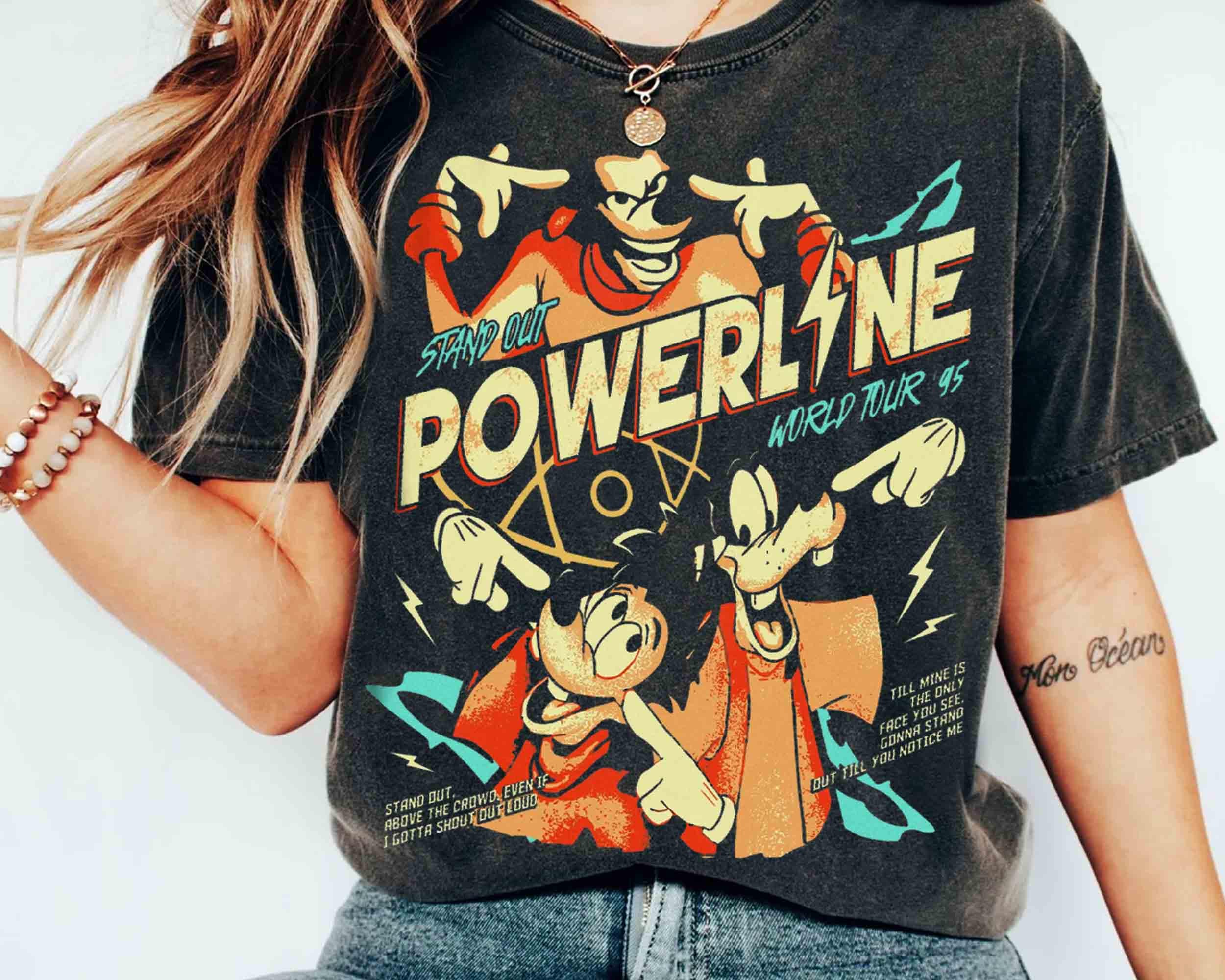 Retro Disney! A Goofy Movie Powerline Stand Out World Tour T- Shirt ...