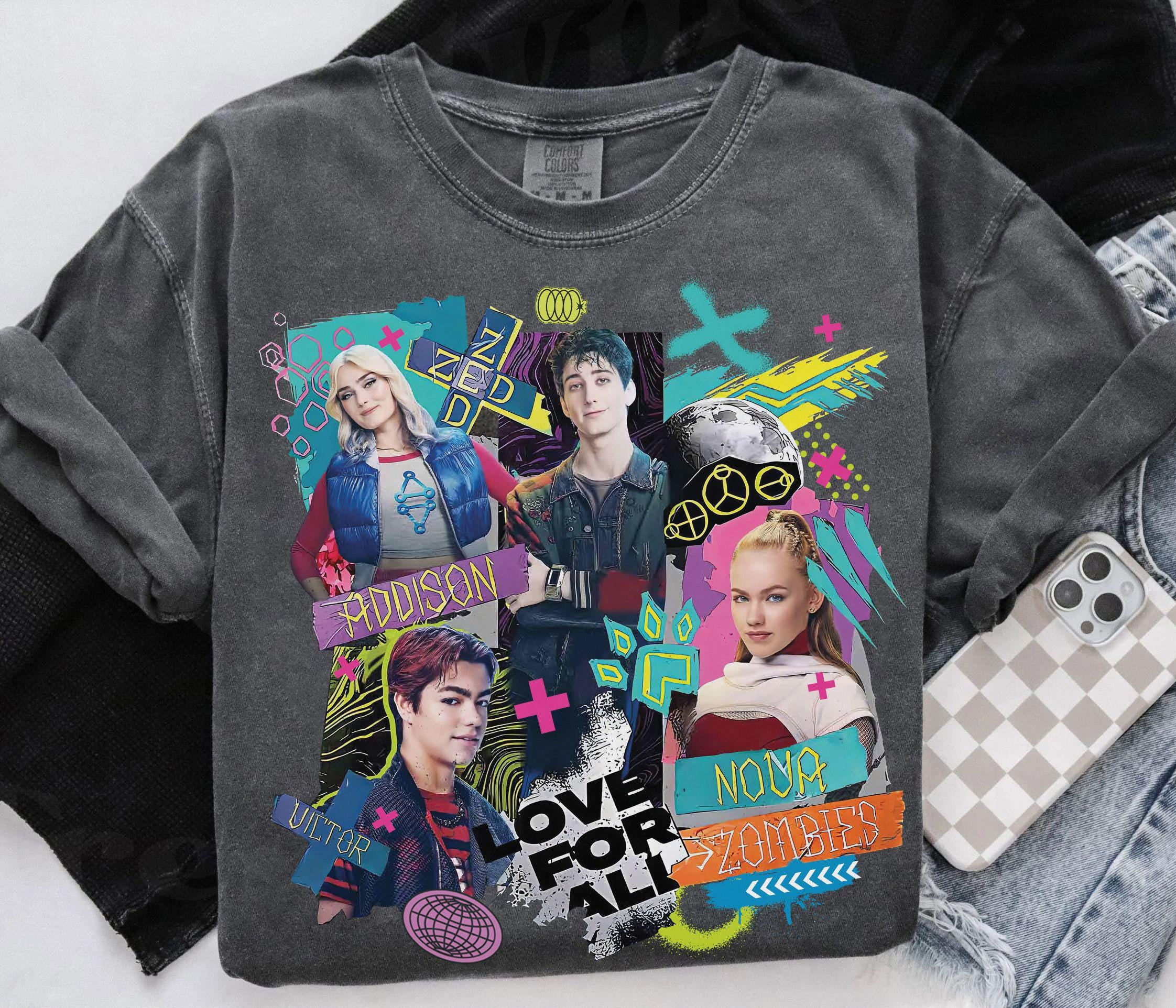 Retro Disney Channel Zombies 4 Movie Characters T-shirt, Disney Zombies ...