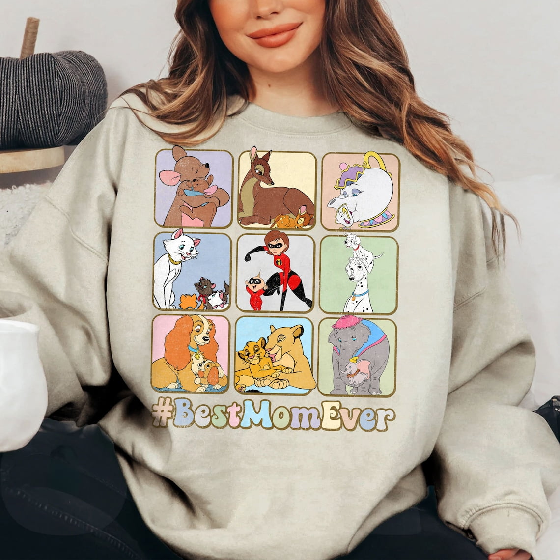 Retro Disney Character Best Mom Ever SweatShirt, Duchess, Perdita, Mrs ...