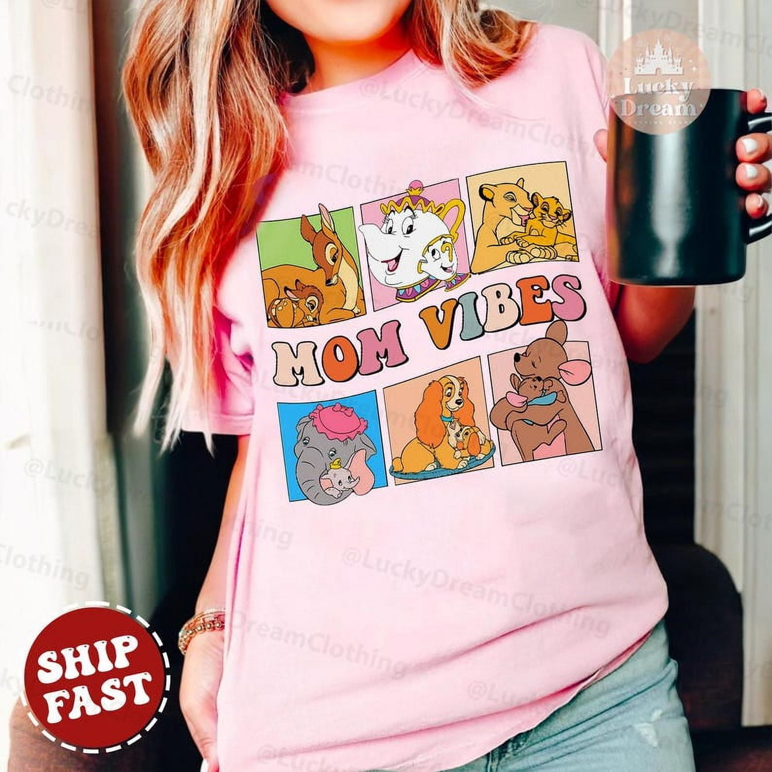 Retro Disney Character Mom Vibes Shirt,Duchess, Perdita, Mrs. Potts ...