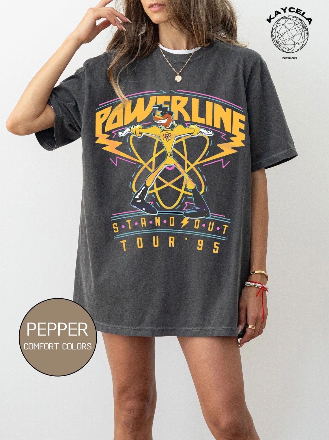 Retro Disney Goofy Powerline Stand Out Tour 95 T-Shirt Comfort Colors ...