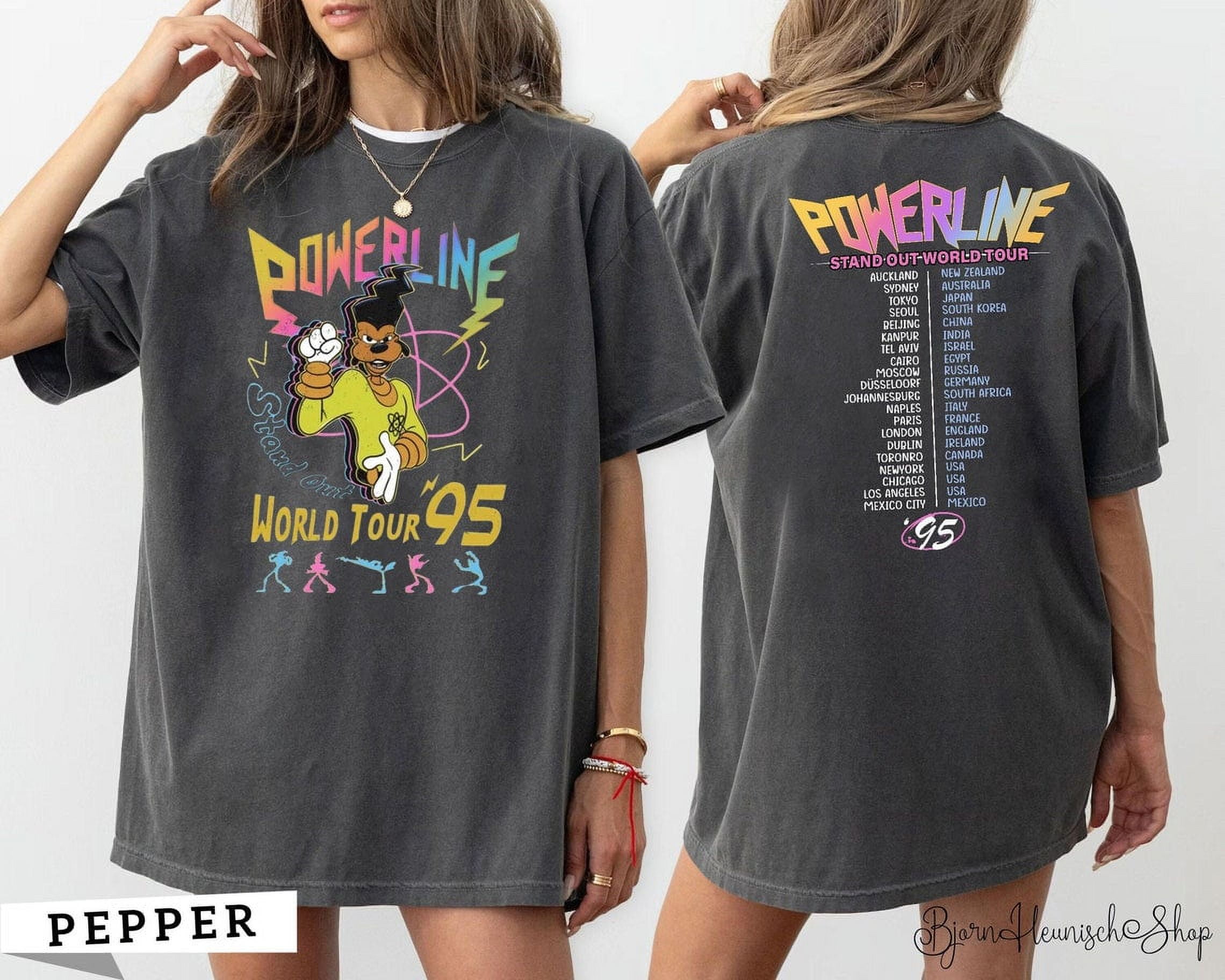Retro Disney Powerline Comfort Colors T-Shirt, Powerline Stand Out Tour ...