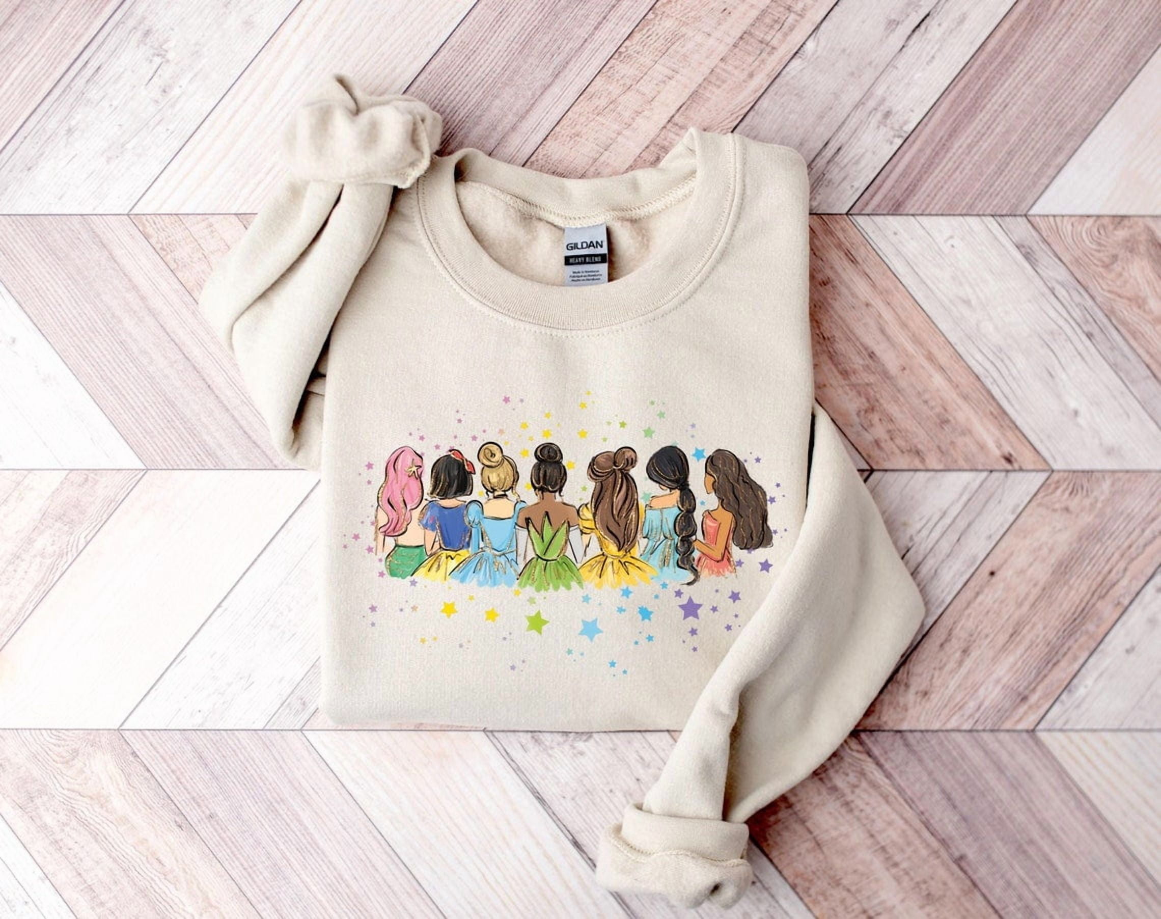 Retro Disney Princess Sweatshirt, Watercolor Princess Sweatshirt ...