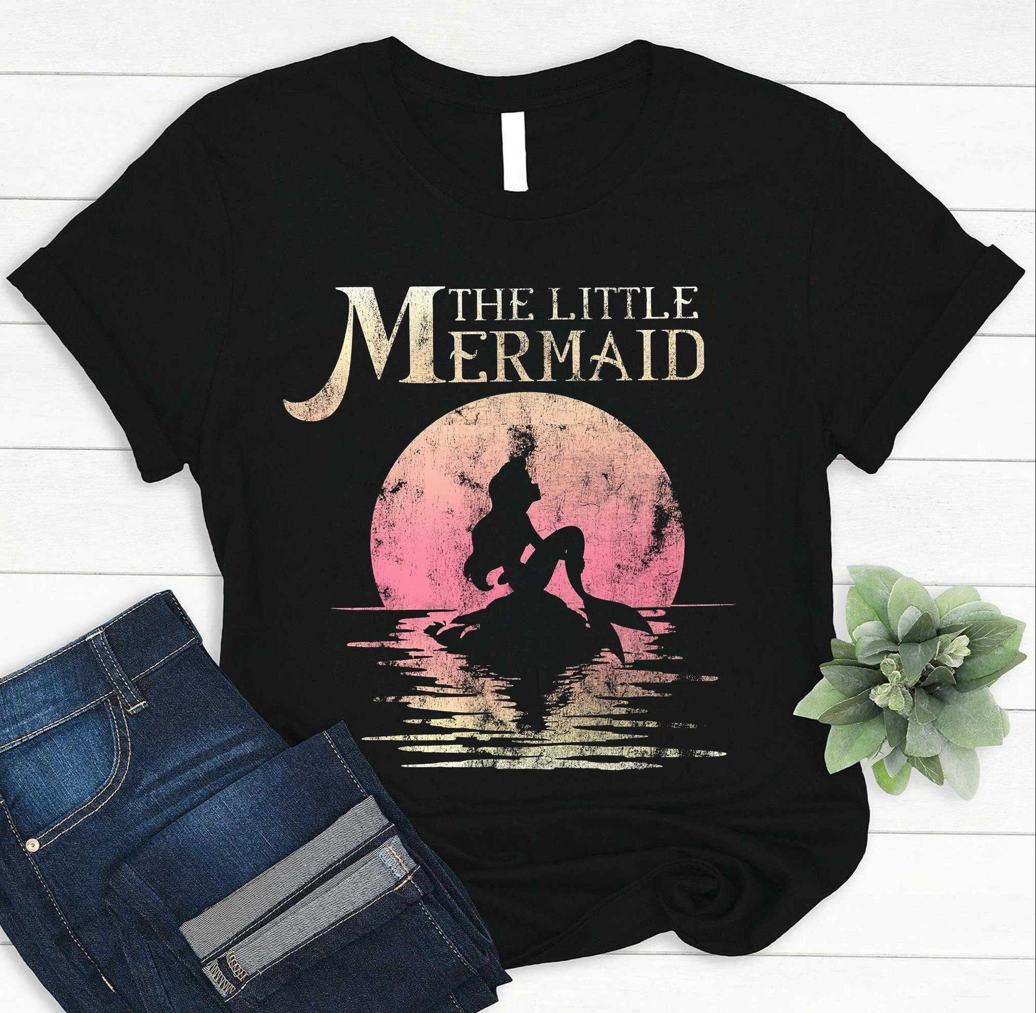Retro Disney The Little Mermaid Shirt, Disney Ariel Rock Moon ...
