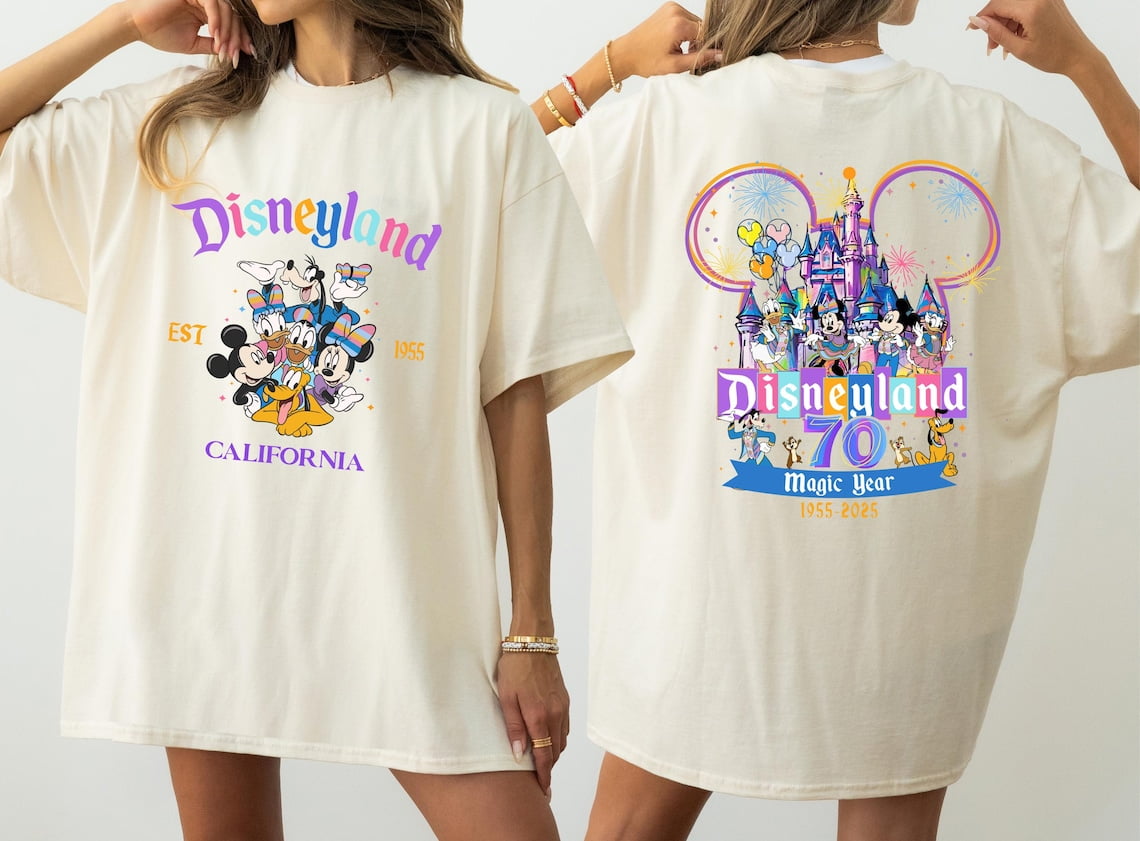 Retro Disneyland 70th anniversary 1955-2025 shirt, 70 years of magic ...