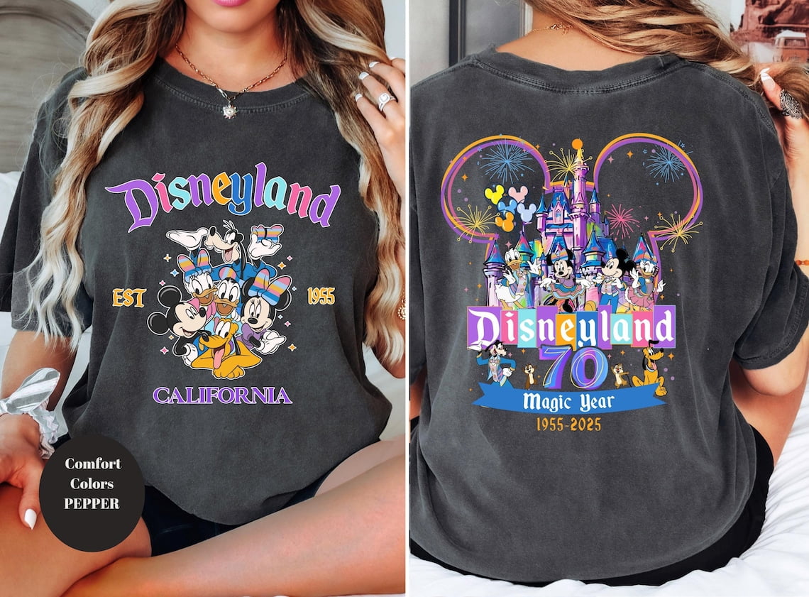 Retro Disneyland 70th anniversary 1955-2025 shirt, 70 years of magic ...