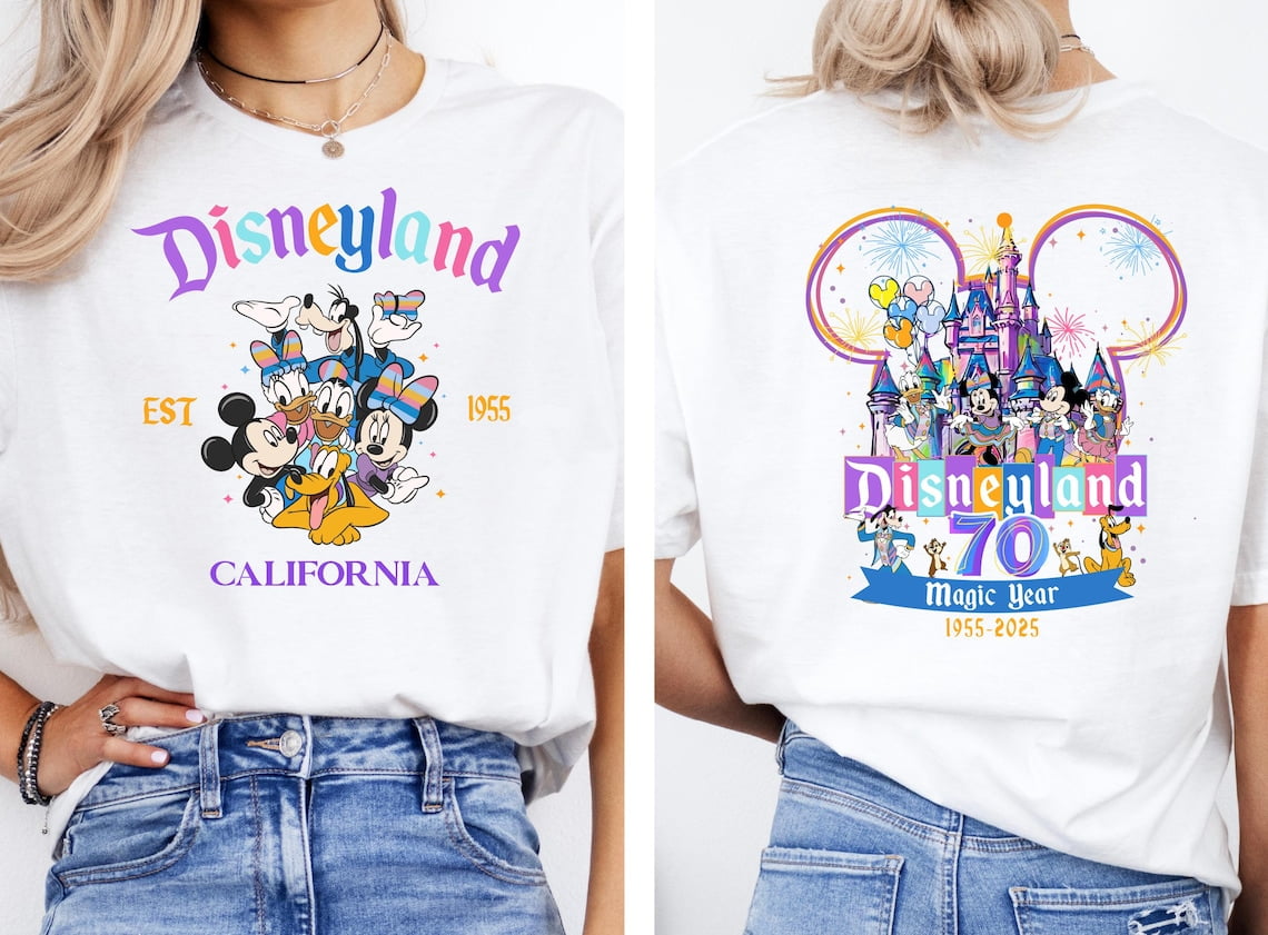 Retro Disneyland 70th anniversary 1955-2025 shirt, 70 years of magic ...