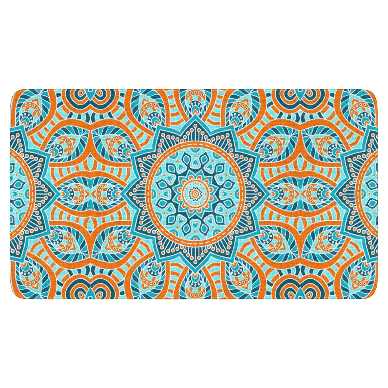 Retro Door Mat, 17 X 30 Inch Bohemian Light Circular Design (4) Welcome ...