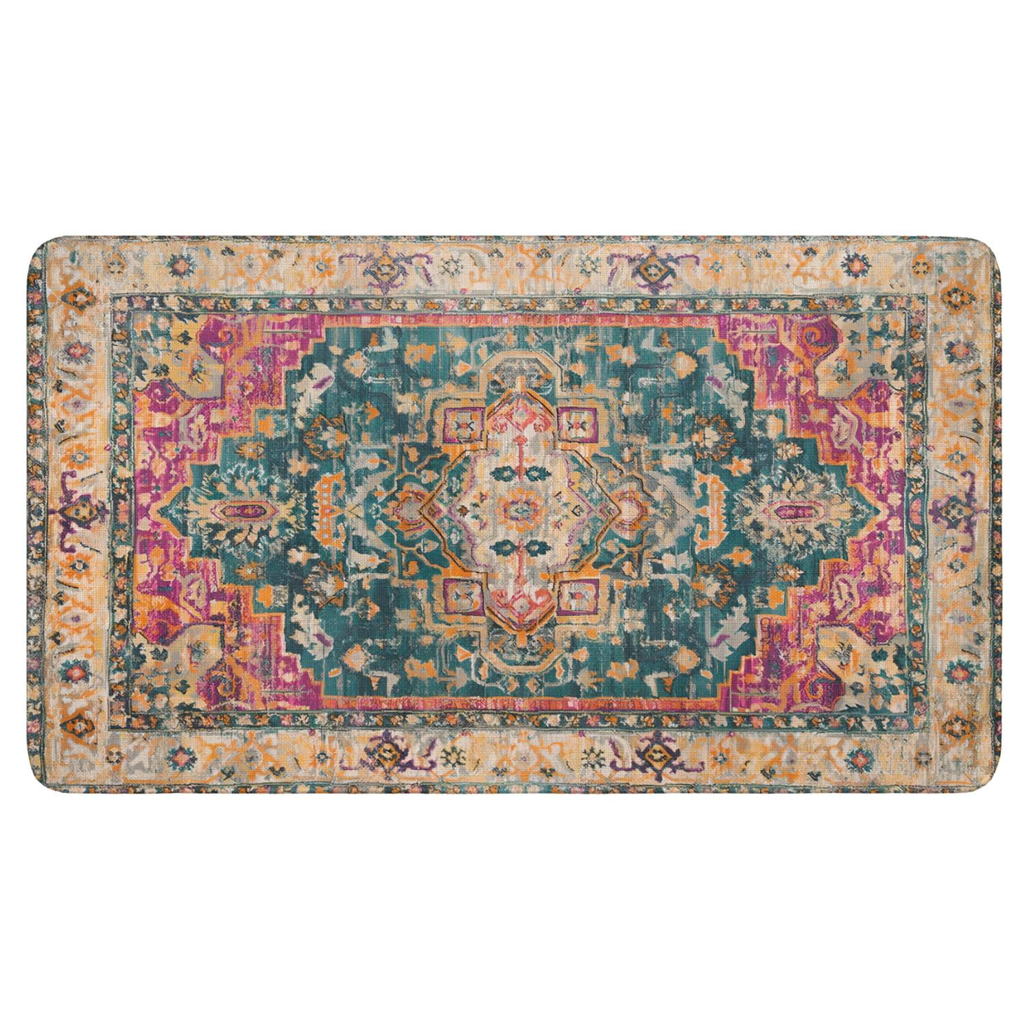 Retro Door Mat, 17 X 30 Inch Boho Orange Farmhouse Cute Tribal ...