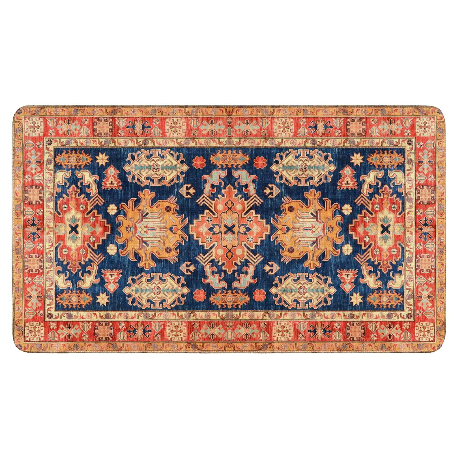 Retro Door Mat, 17 X 30 Inch Boho Orange Farmhouse Cute Tribal ...