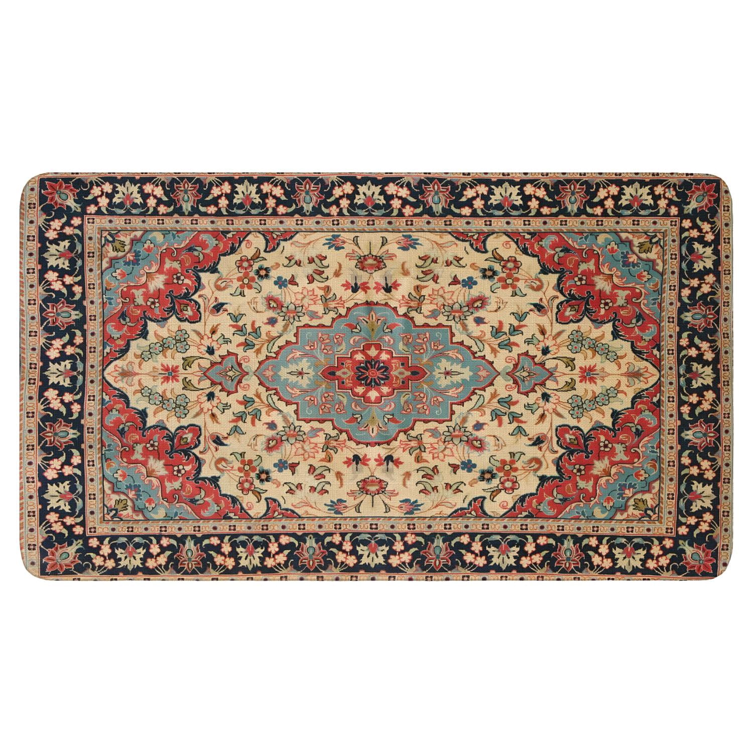 Retro Door Mat, 17 X 30 Inch Boho Orange Farmhouse Cute Tribal ...