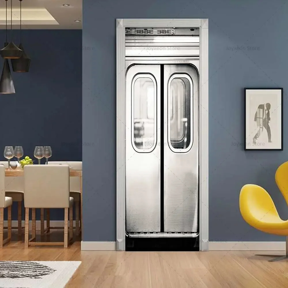 Retro Door Stickers Home ration 3D Pattern PVC Waterproof Self-adhesive ...