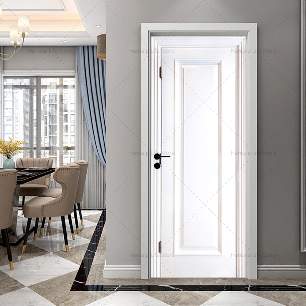 Retro Door Stickers Solid Color Home Decoration Door Paper PVC ...