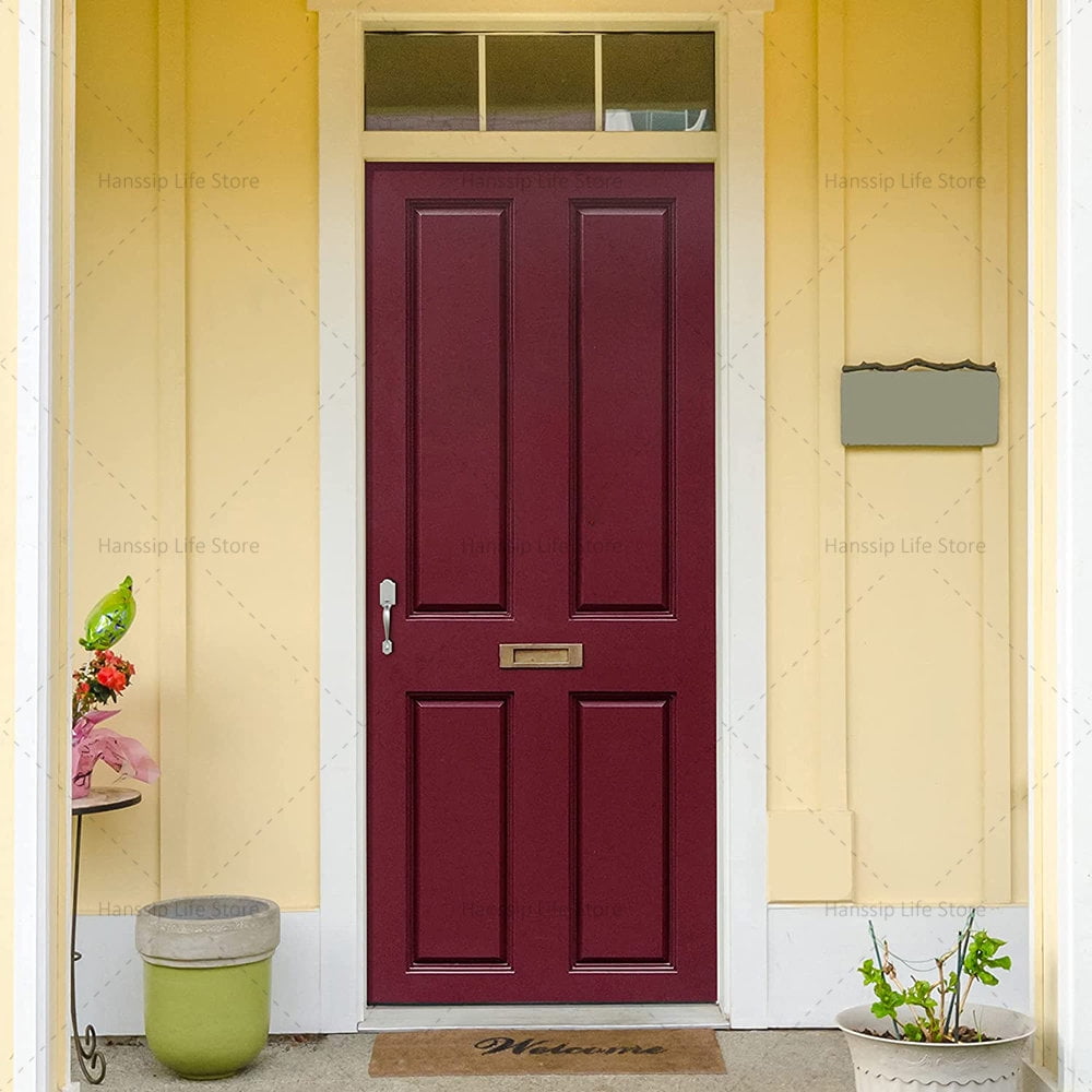 Retro Door Stickers Solid Color Home Decoration Door Paper PVC ...