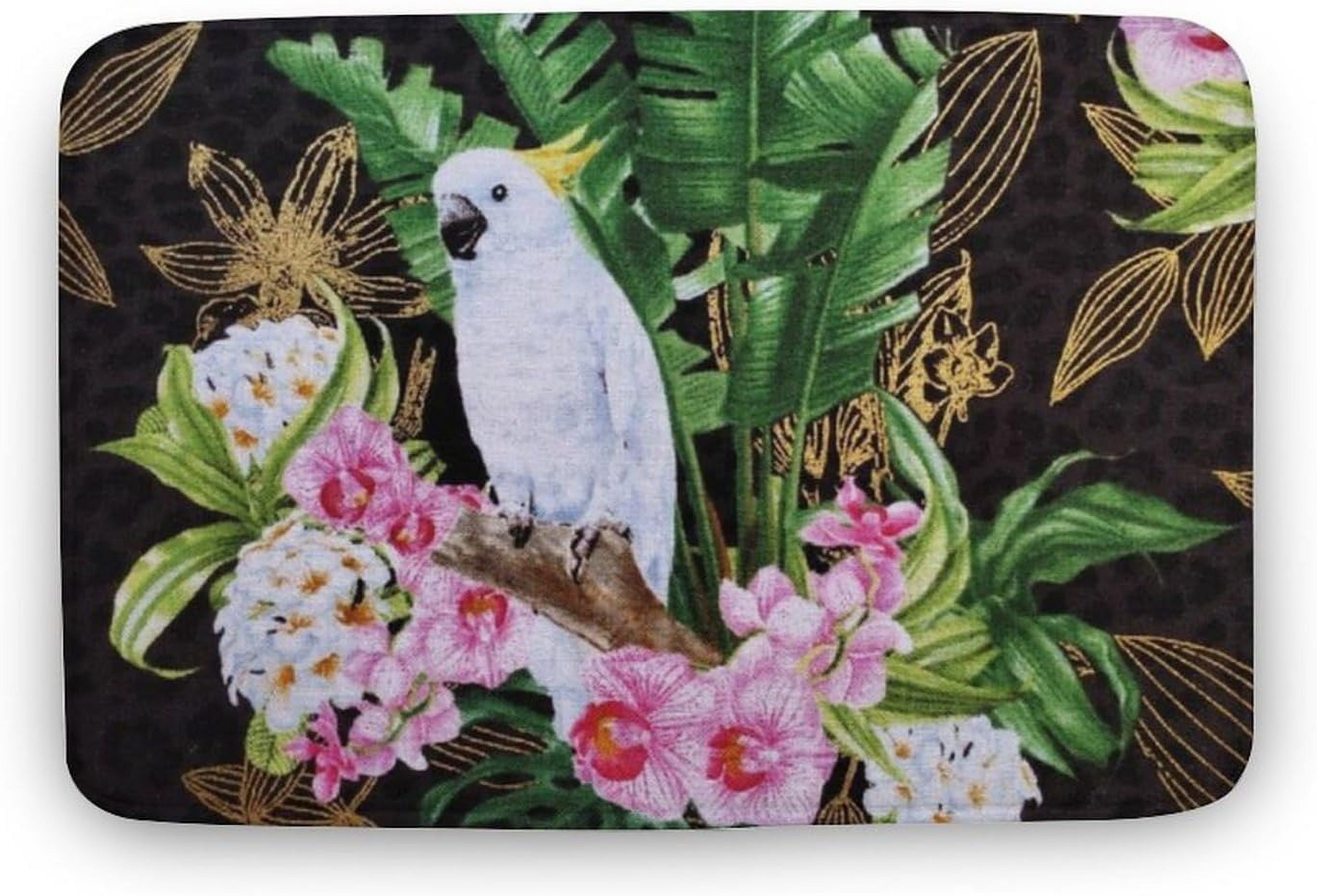 Retro Doormat Exotic Parrot Cockatoo Print Gift for Birds Lovers Door ...