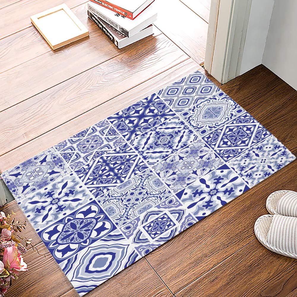 Retro Doormat Tile Pattern Gorgeous Arabesque Decorations Non Slip ...