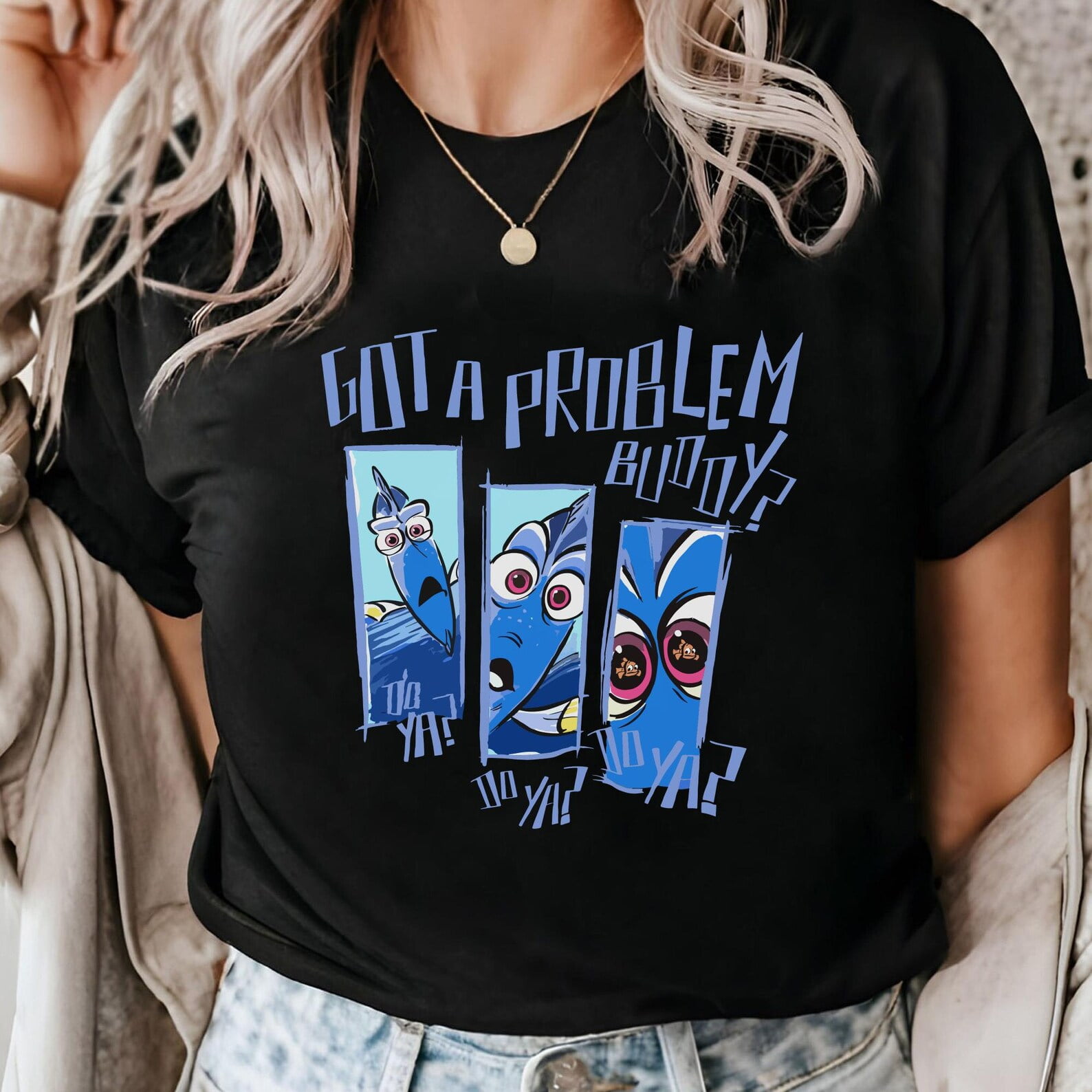 Retro Dory Got A Problem Buddy Comfort Colors T-Shirt, Disney Finding ...