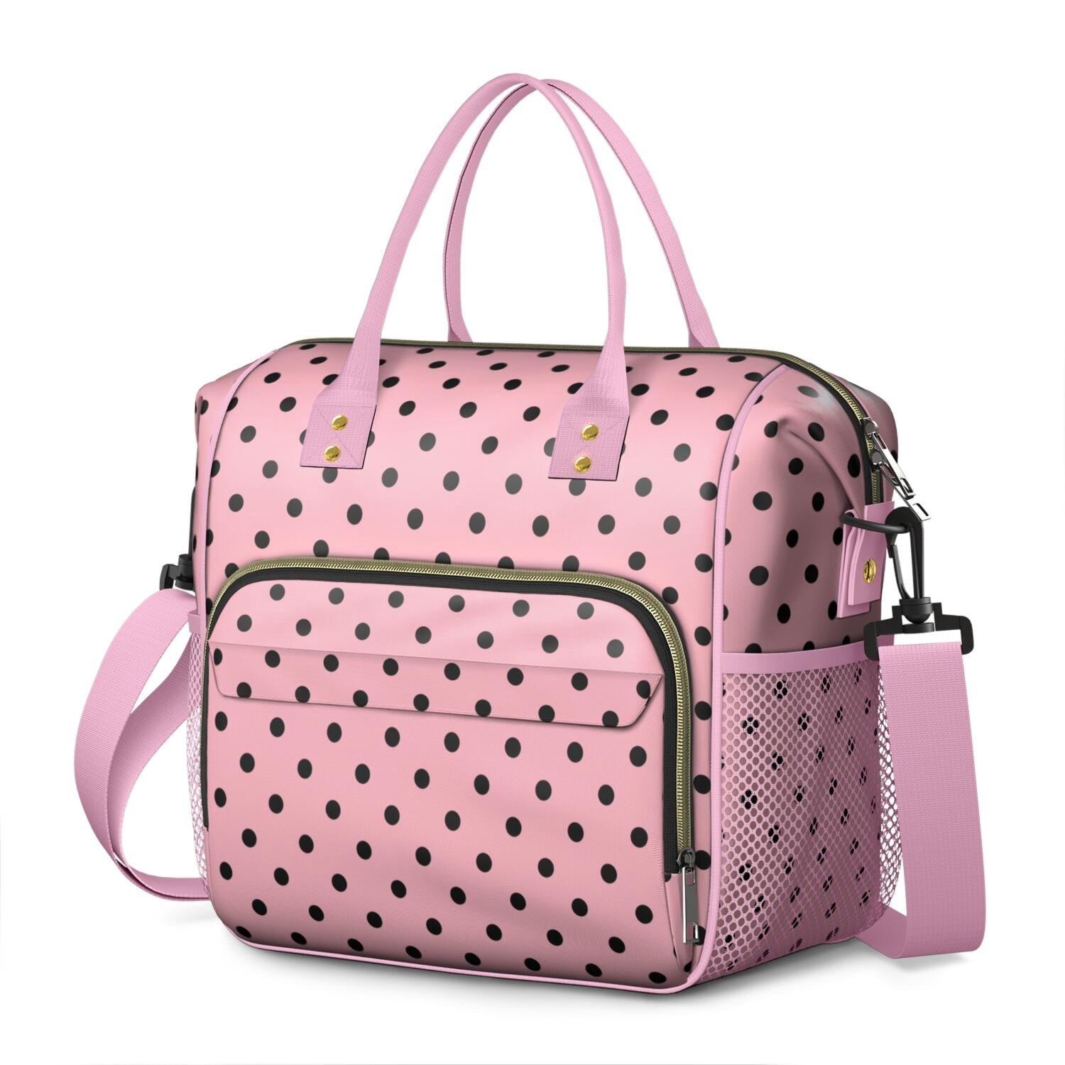 Retro Dots Design Large Lunch Box Leakproof Insulated Lunch Tote with ...