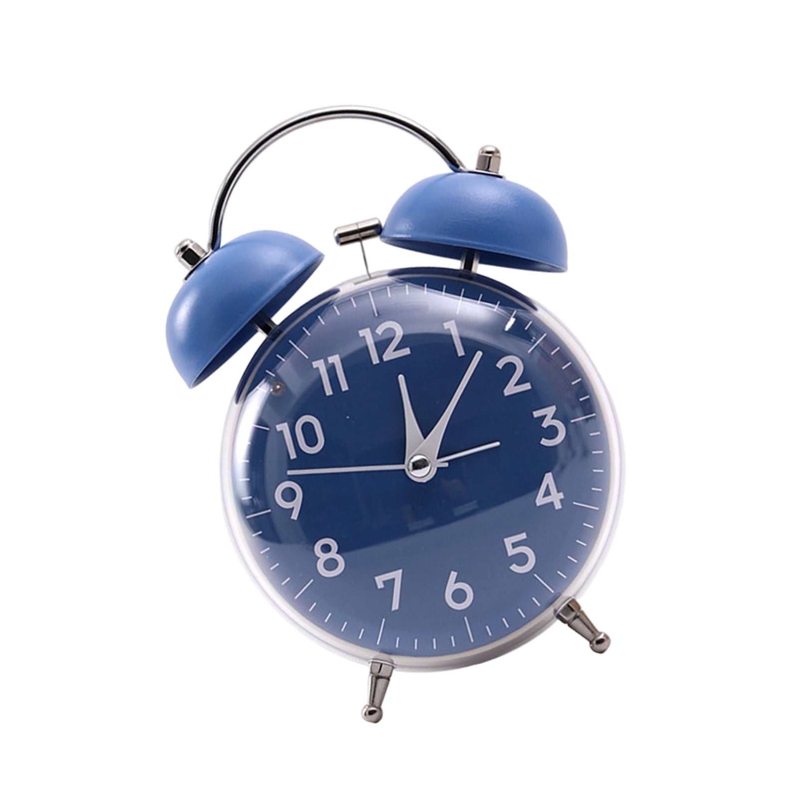 Retro Double Bells Alarm Clock Not Ticking Quiet Large 4Inch Bedsides ...