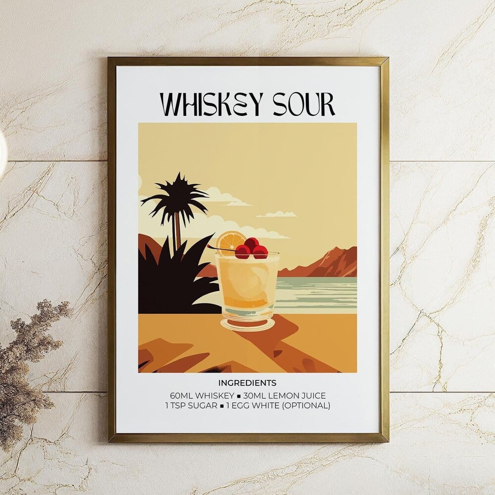 Retro Drink Recipe Sign For Bar Wall Art , Home Bar Sign, Vintage ...