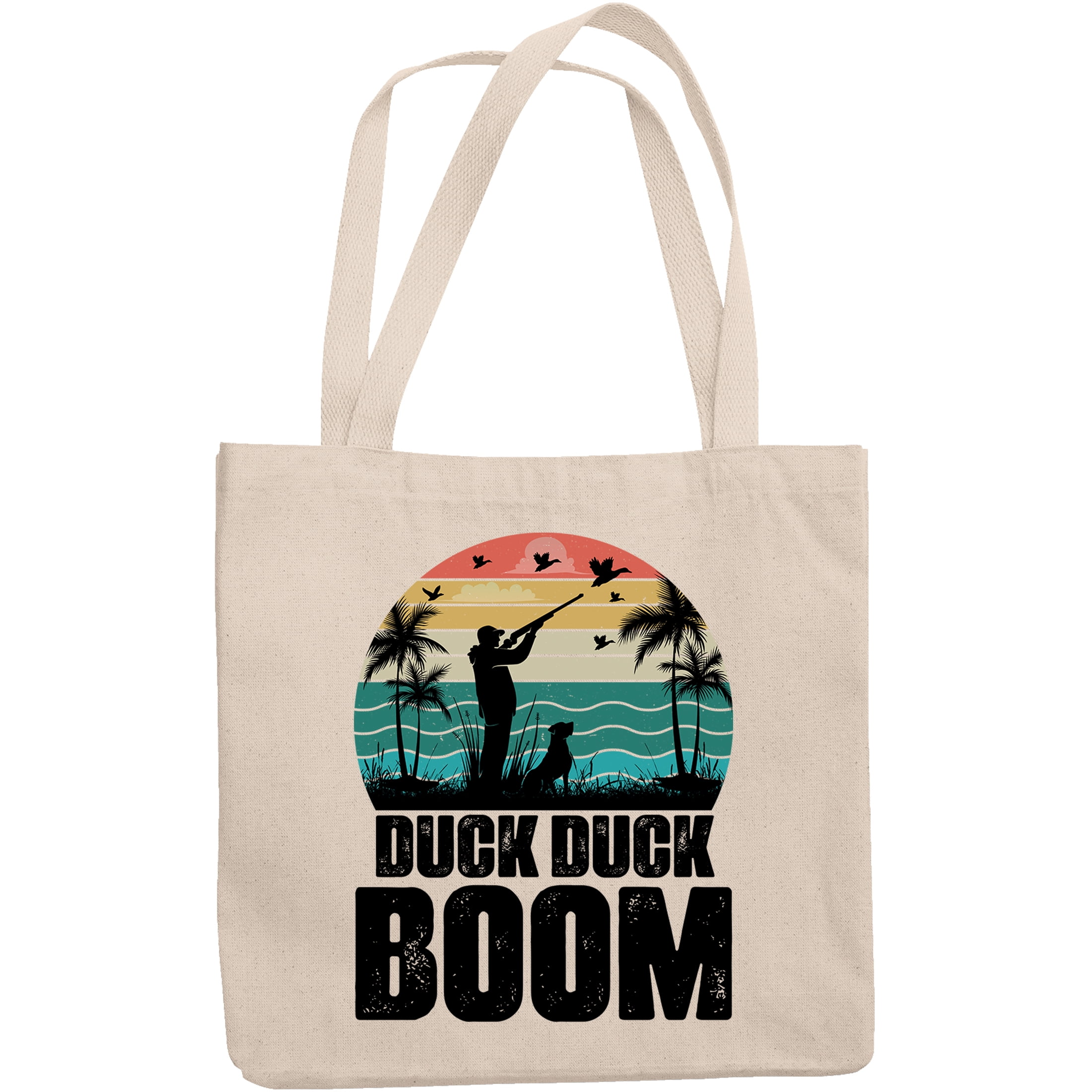 Retro Duck Duck Boom, Hunting Enthusiast or Hunter, 12oz Canvas Tote ...