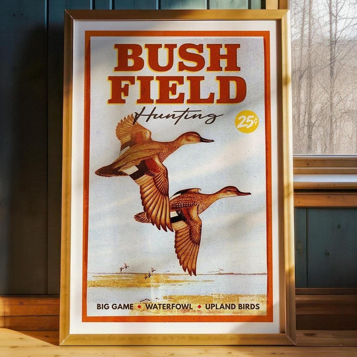 Retro Duck Print Gift For Hunter Retro Hunting Art Poster Waterfowl ...