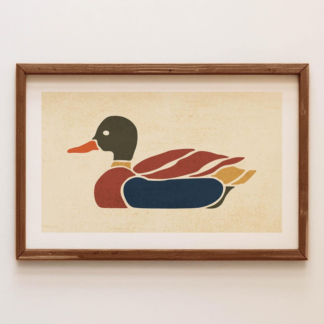 Retro Duck Print Outdoors Art Mallard Poster Hunting Gift For Dad ...