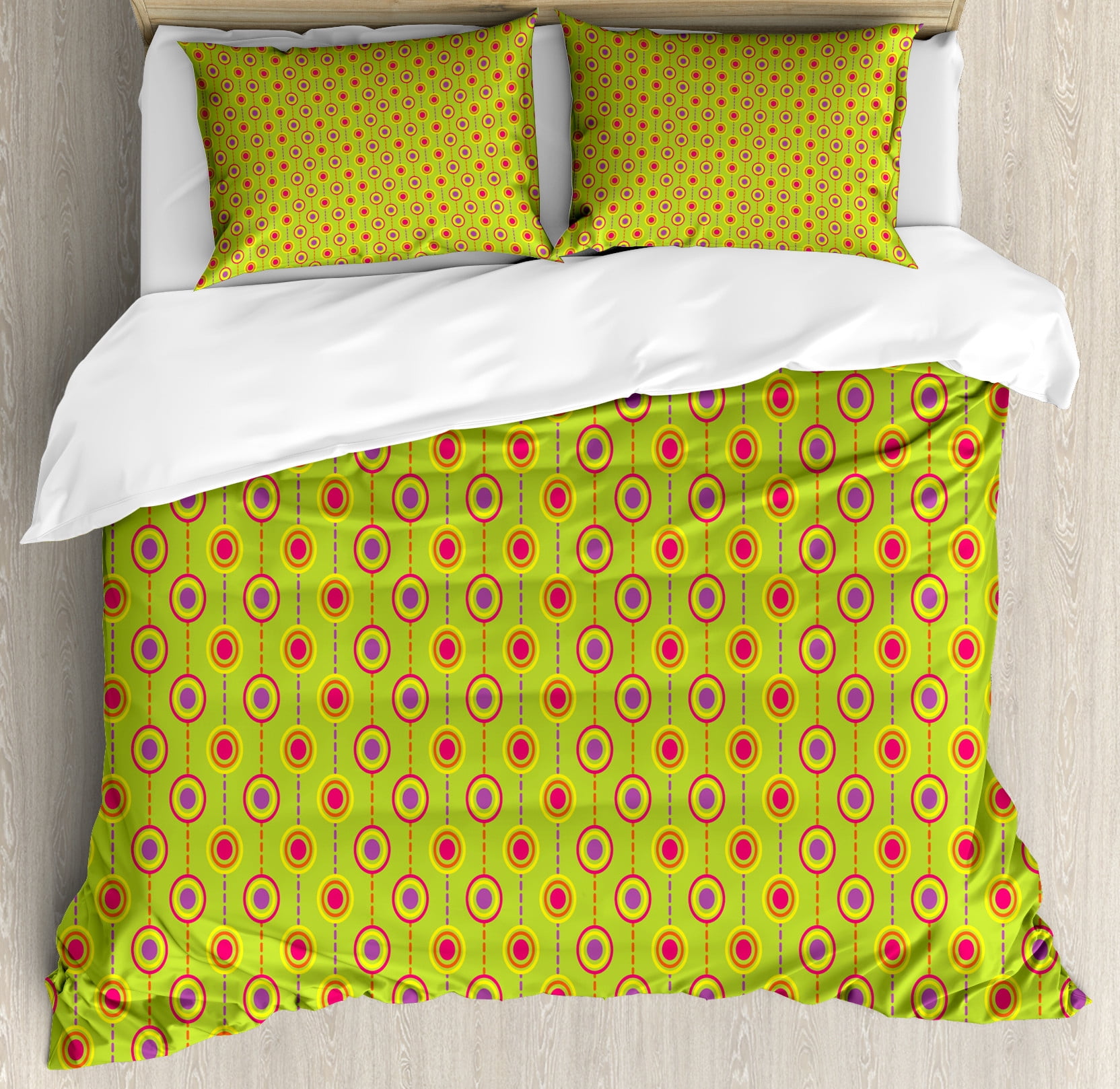 Retro Duvet Cover Set, Continued Scene Composition of Vertical Dash ...