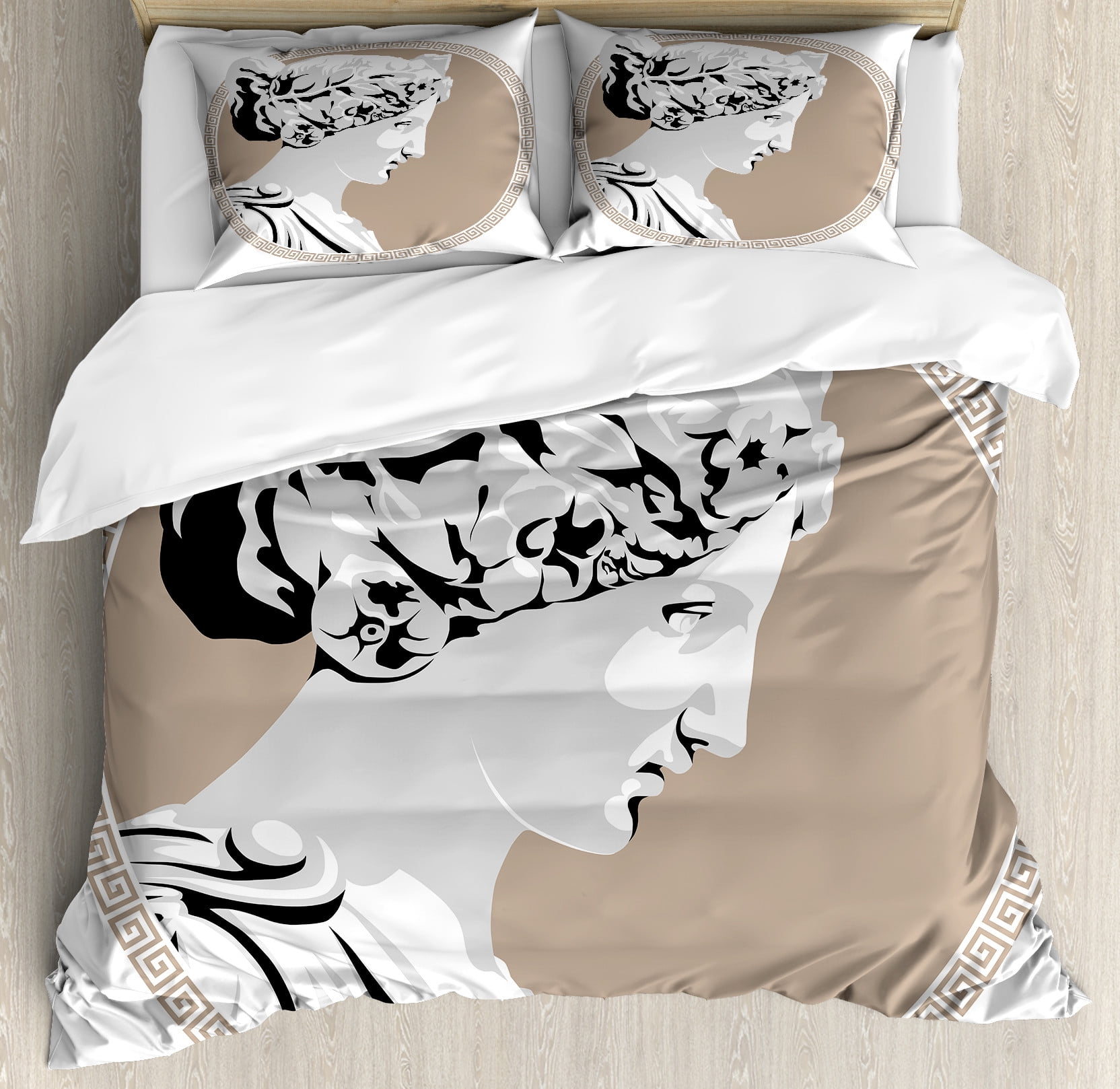 Retro Duvet Cover Set, European Folk Beauty Muse Divine Woman Picture ...
