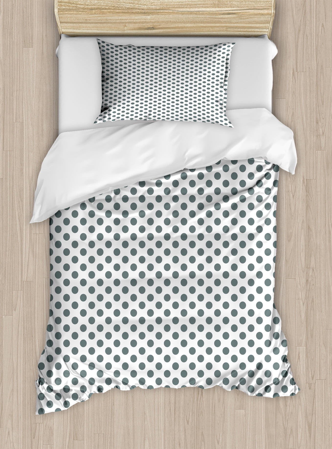 Retro Duvet Cover Sets, Sketchy Hand Drawn Vintage 50s 60s Points Polka ...