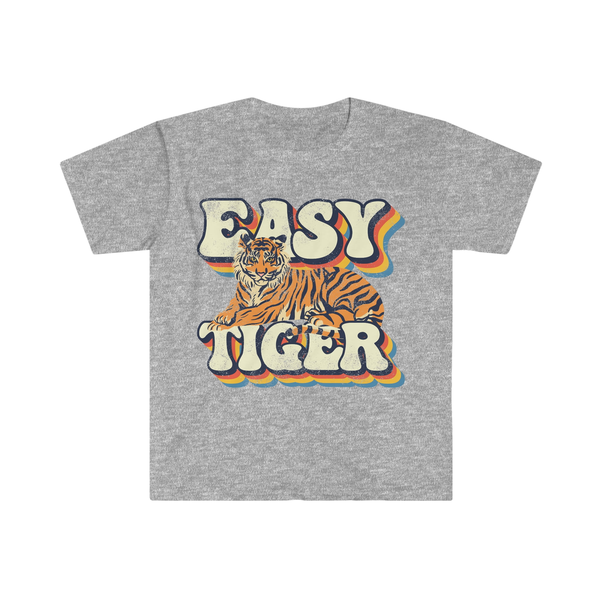 Retro Easy Tiger T-shirt Vintage Rainbow Tiger Lover Shirt Tiger Gift Ideas - Walmart.com