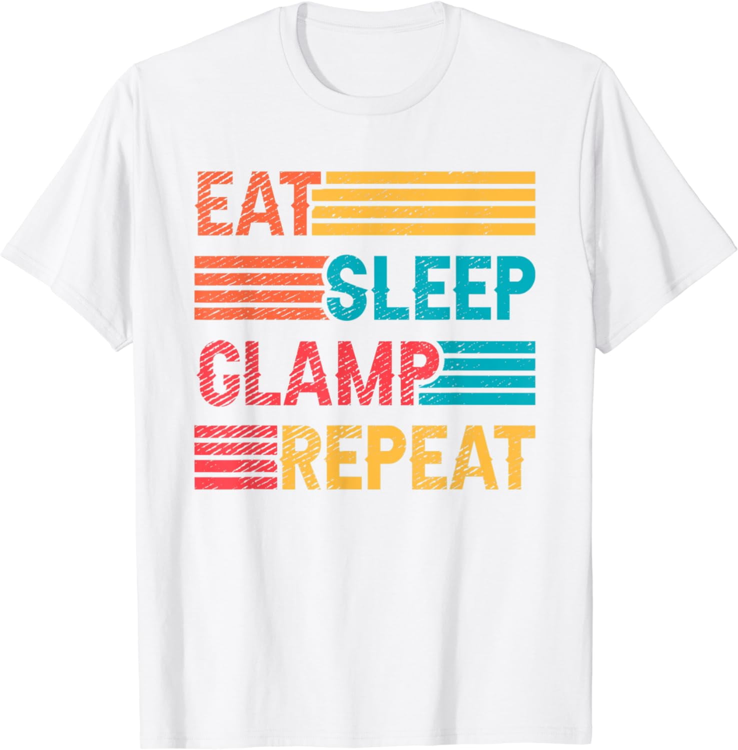 Retro Eat Sleep Glamp Repeat | Glamping | Glamper T-Shirt - Walmart.com