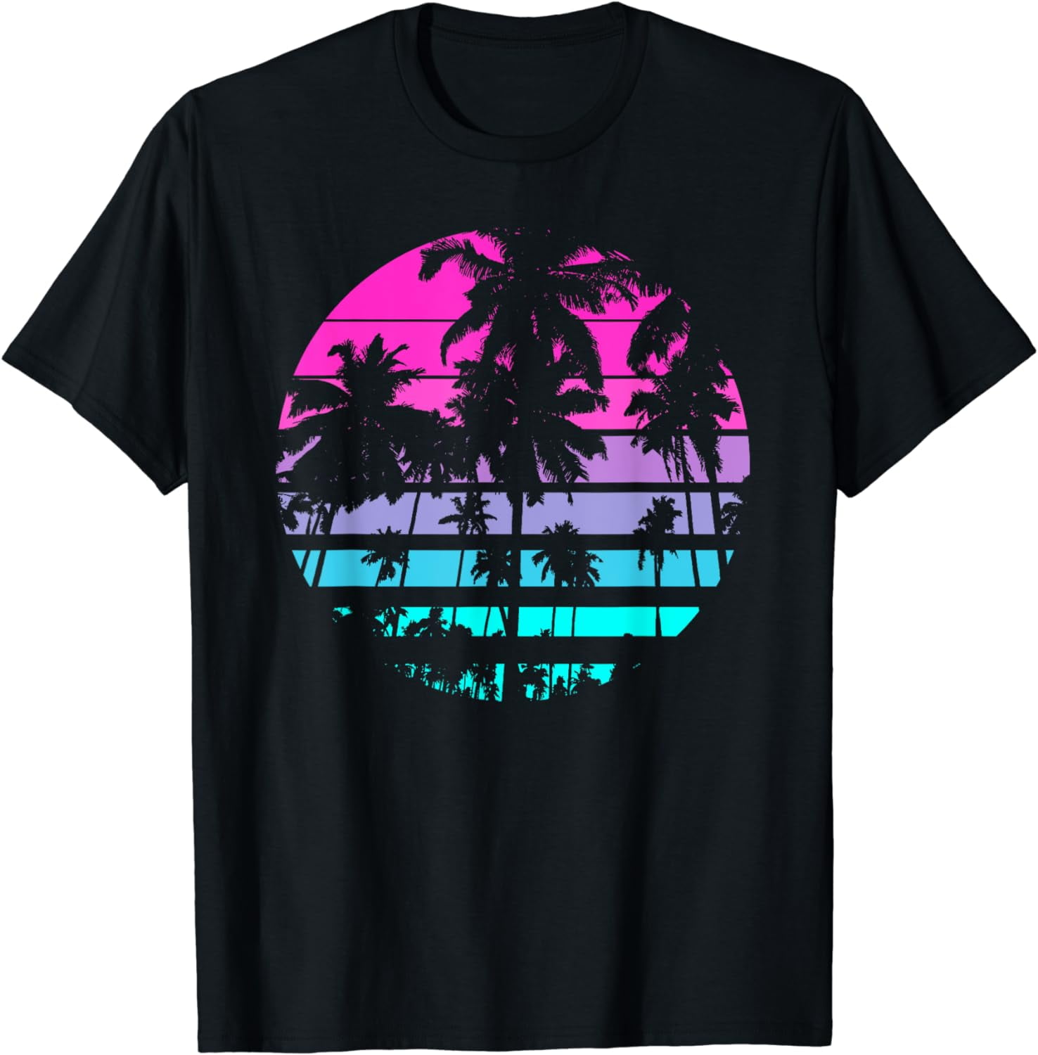 Retro Eighties 80s & 90s Beach Style design with palm trees T-Shirt ...