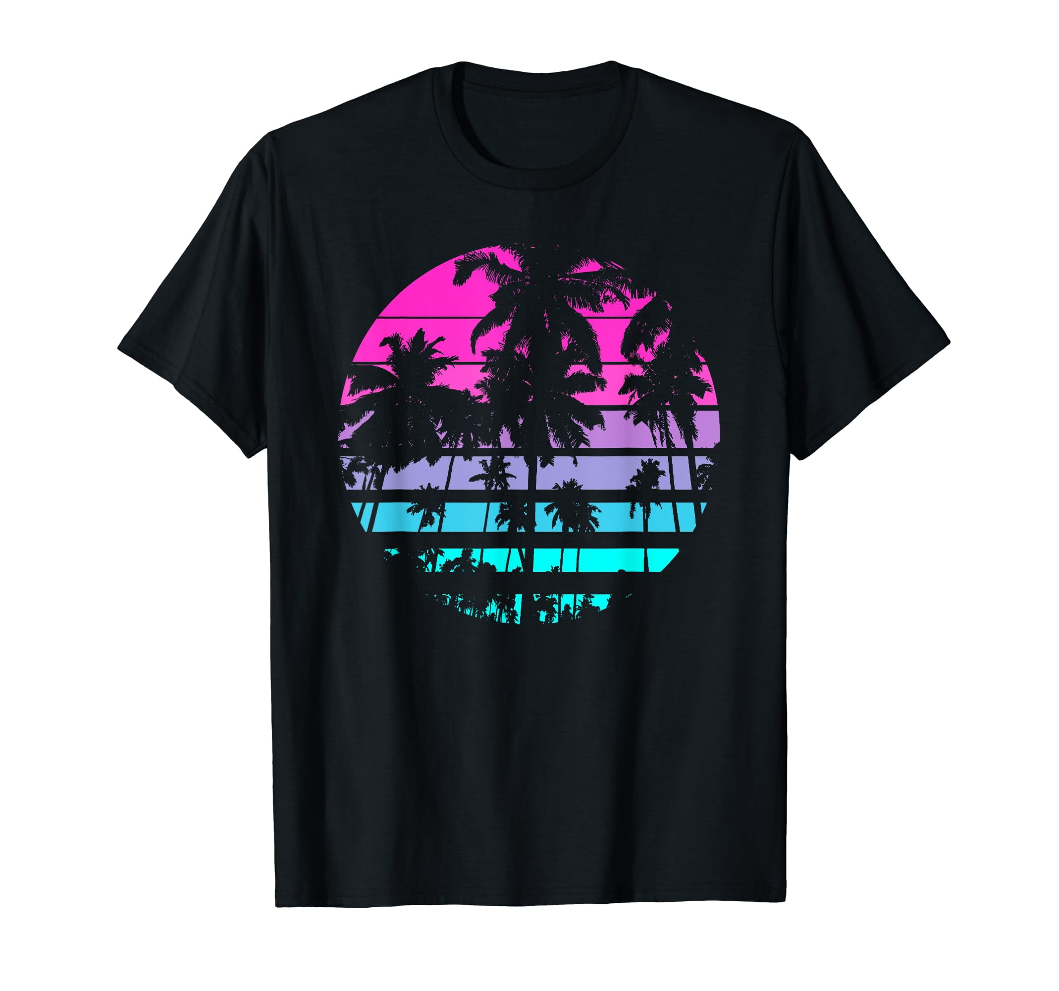 Retro Eighties 80s & 90s Beach Style design with palm trees T-Shirt ...