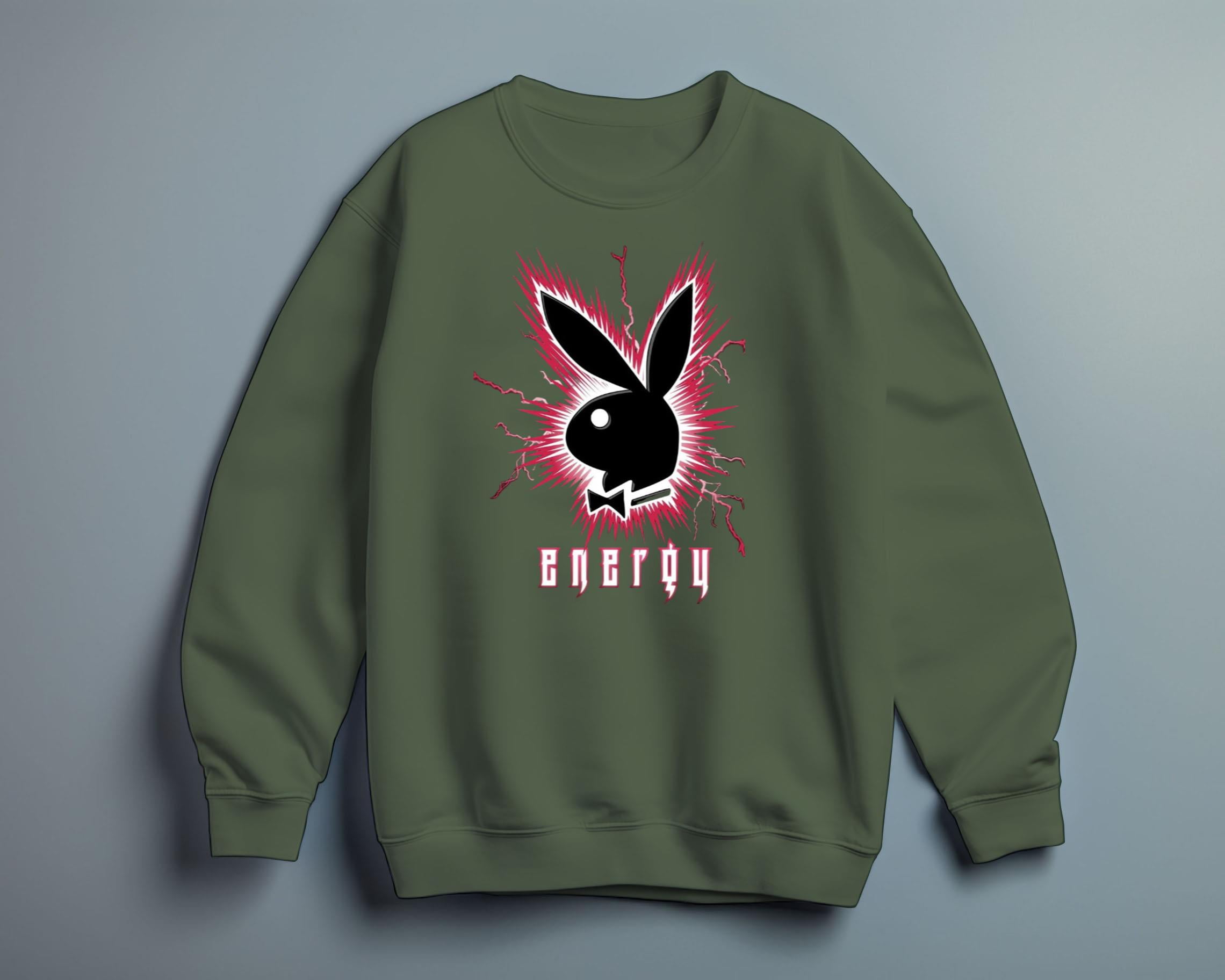 Retro Electric Bunny Logo Poster - Neon Energy Vibes, Bold Aesthetic-C ...