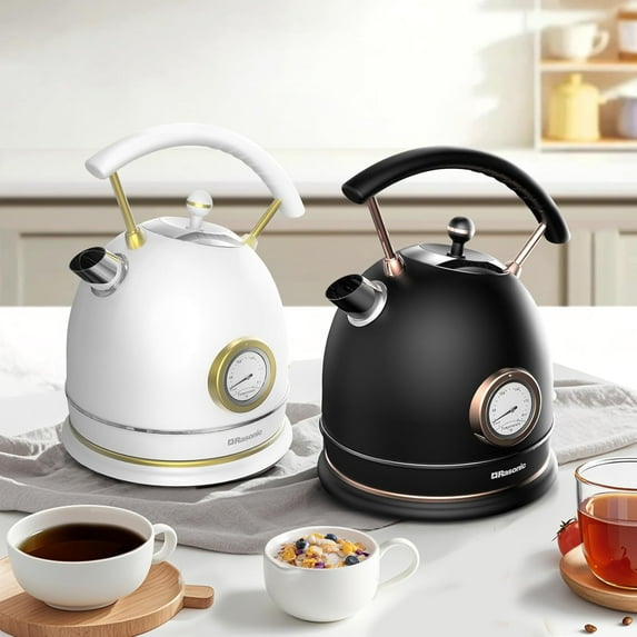 Retro Electric Kettle Stainless Steel, 1.8L Tea Water Boiler, 1500W ...