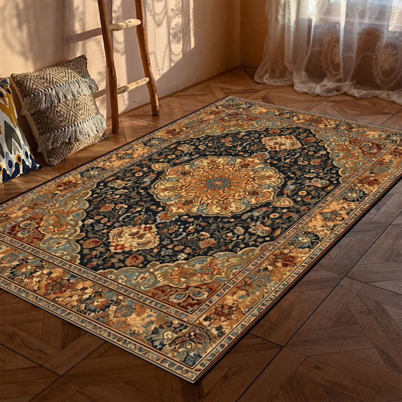 Retro Ethnic Style Carpet for Living Room Persian American Large Area ...