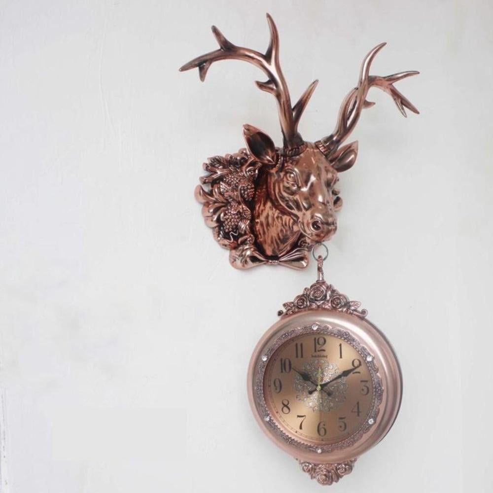 Retro European Double-Sided Deer Head Wall Clock - Walmart.com