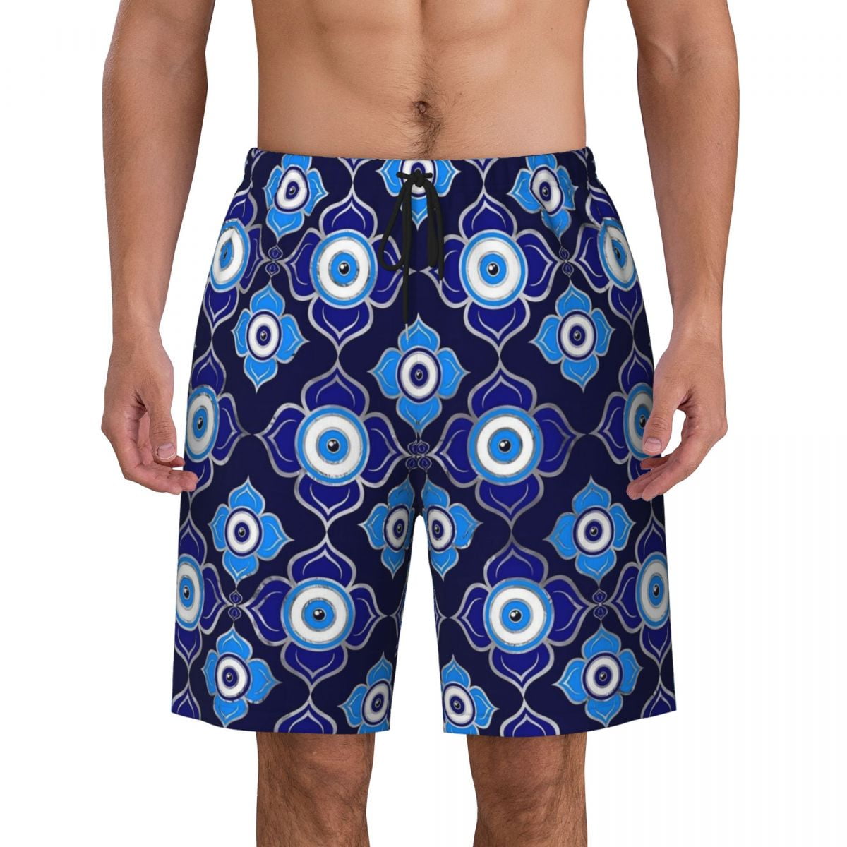 Retro Evil Eye Board Shorts Summer Black and White Classic Board Short ...