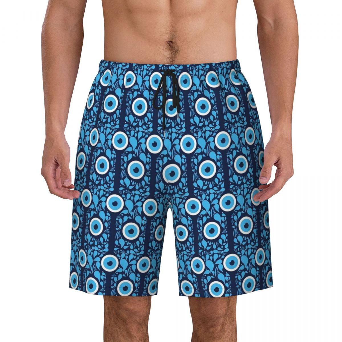 Retro Evil Eye Board Shorts Summer Black and White Classic Board Short ...