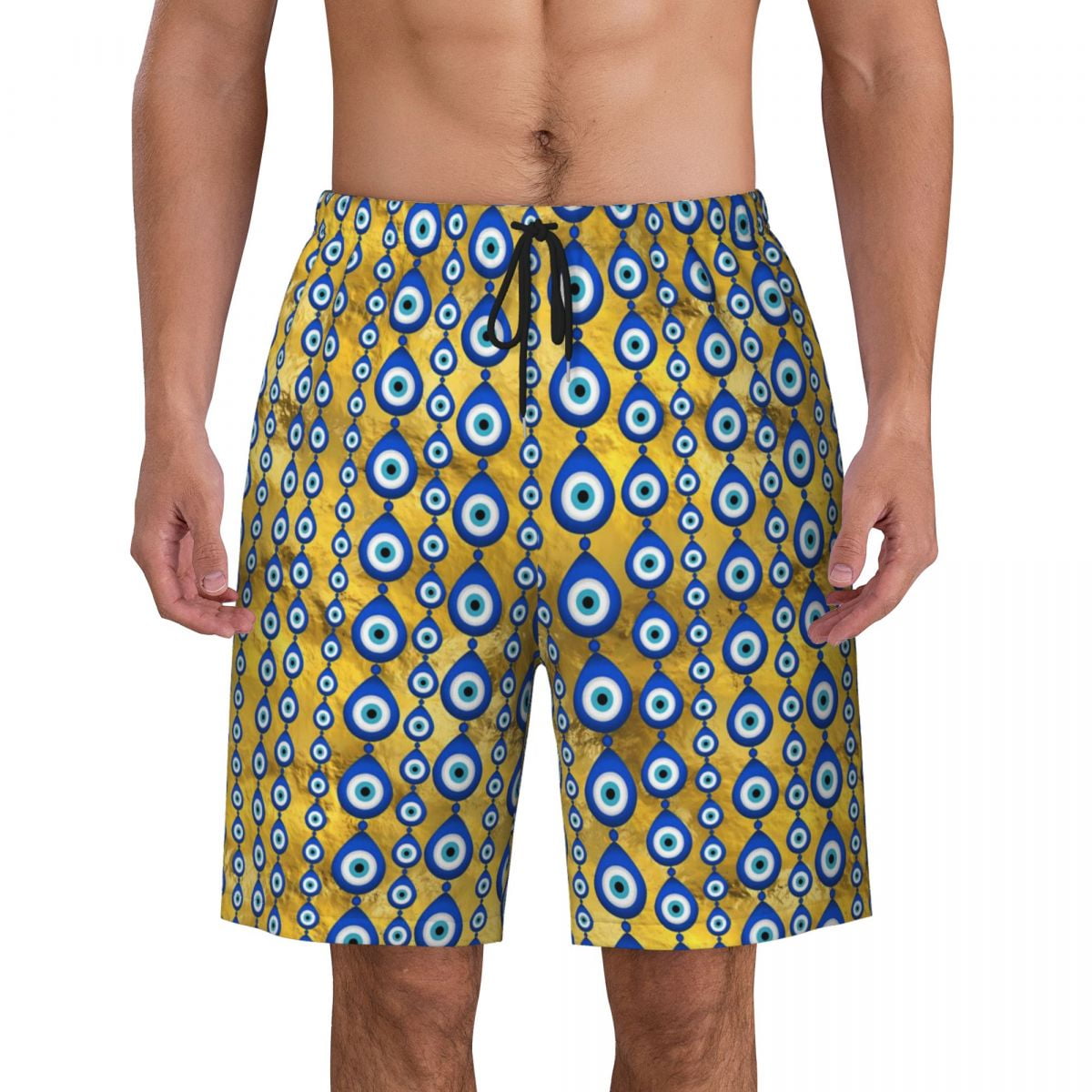 Retro Evil Eye Board Shorts Summer Black and White Classic Board Short ...
