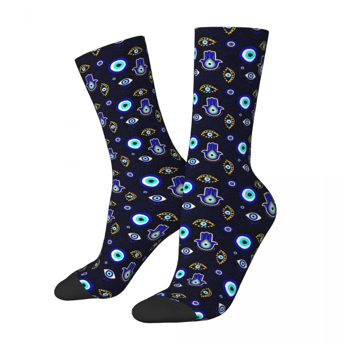 Retro Evil Eye Socks Black and White Leisure Stockings Winter Anti ...