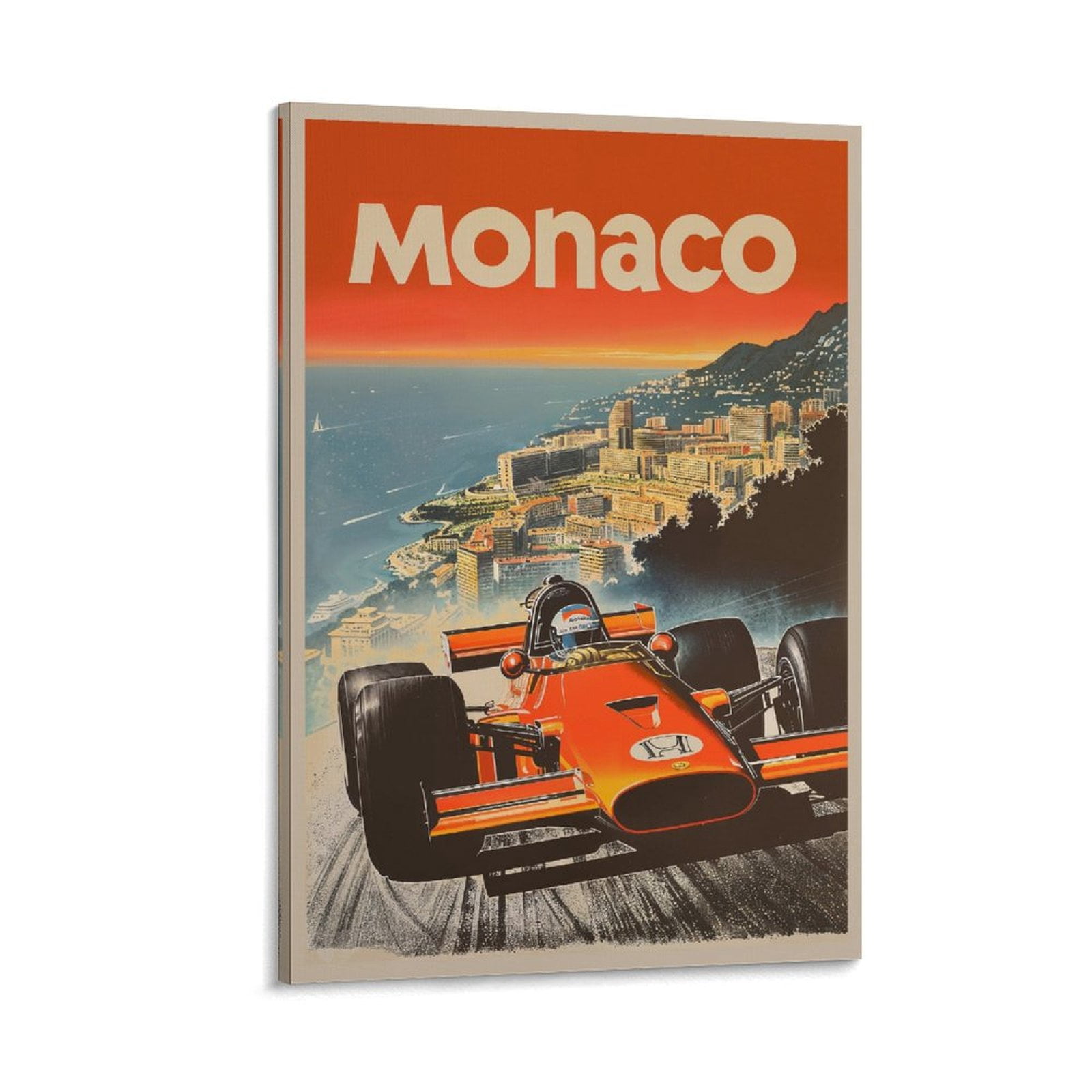 Retro F1 Monaco Grand Prix Poster Formula One Nostalgic Classic Racing ...